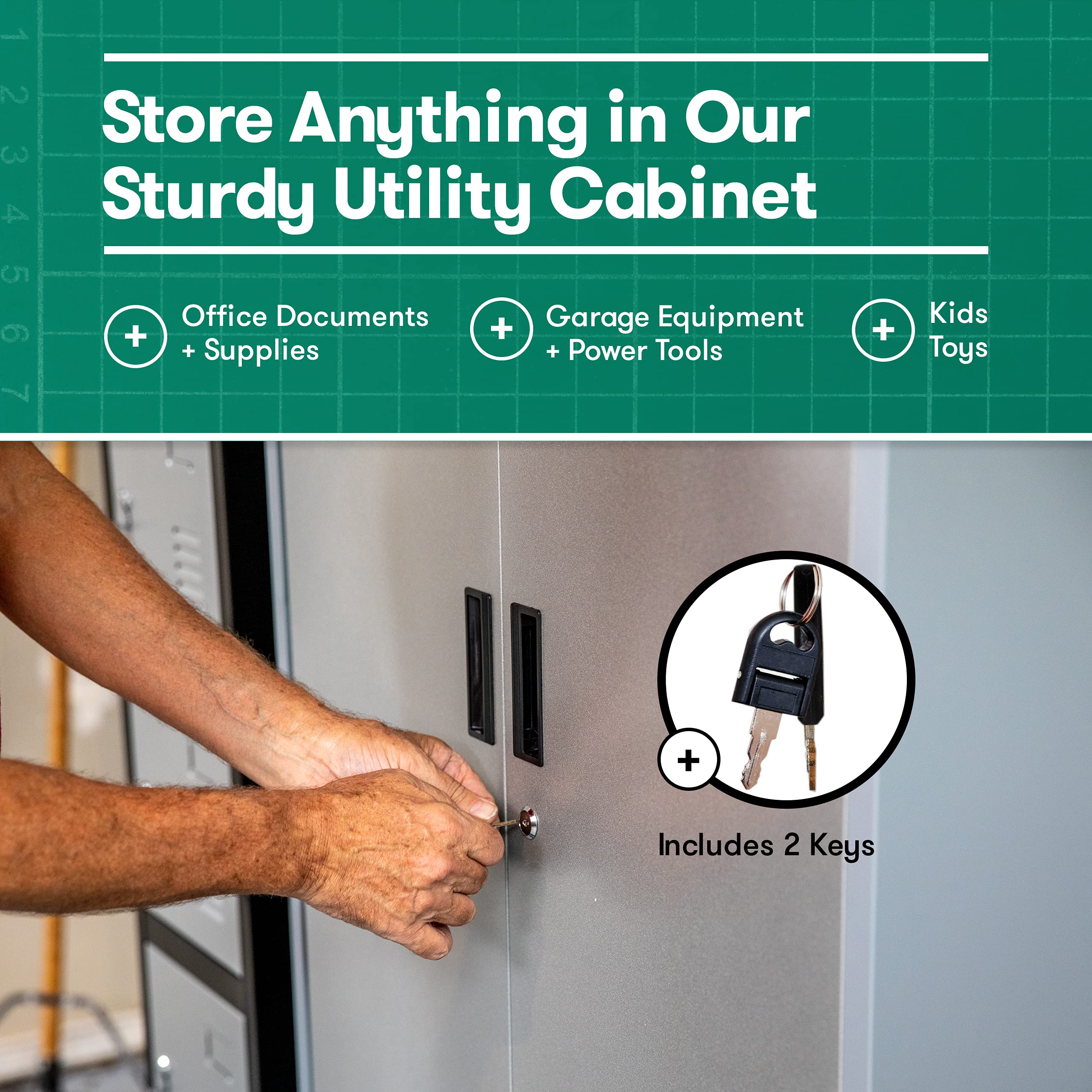 Buy Fedmax Metal Garage Storage Cabinet - 71-inch Tall Large Steel ...