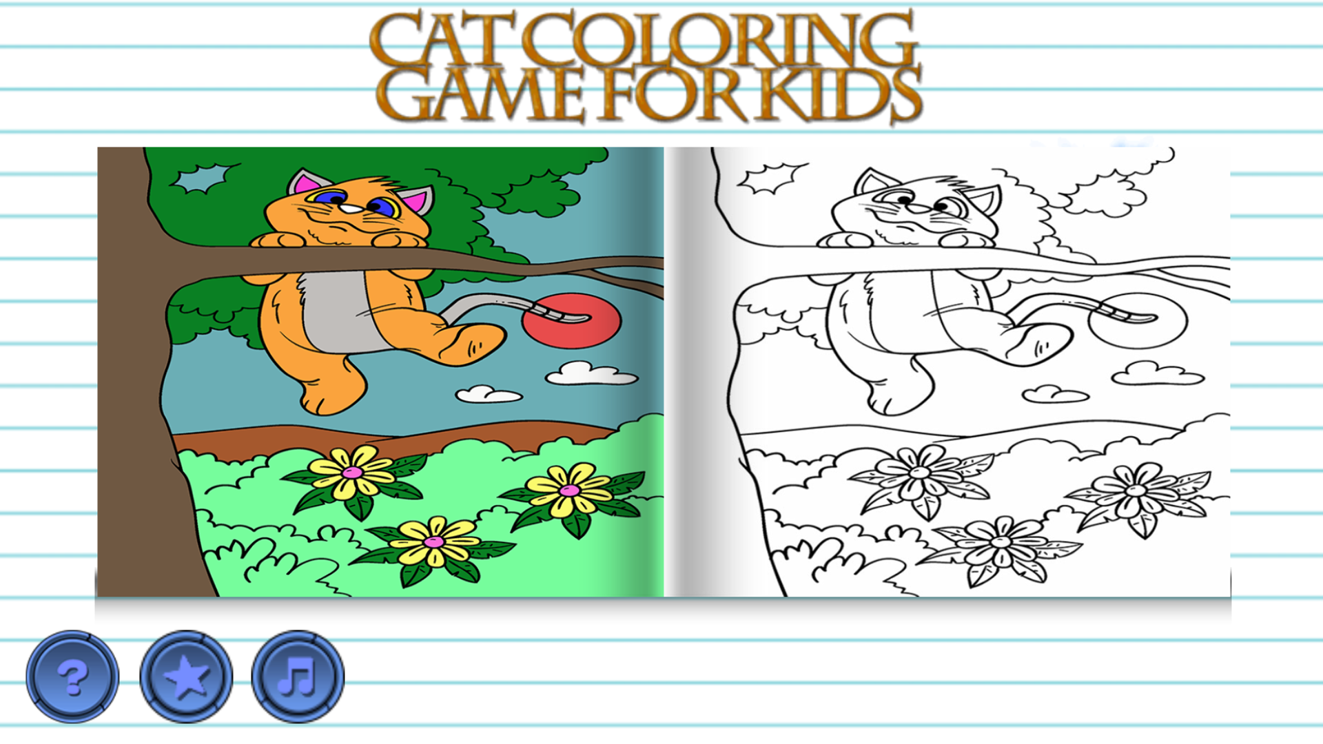 Cat Coloring book for Kids: Free Educational Colorable games suitable ...