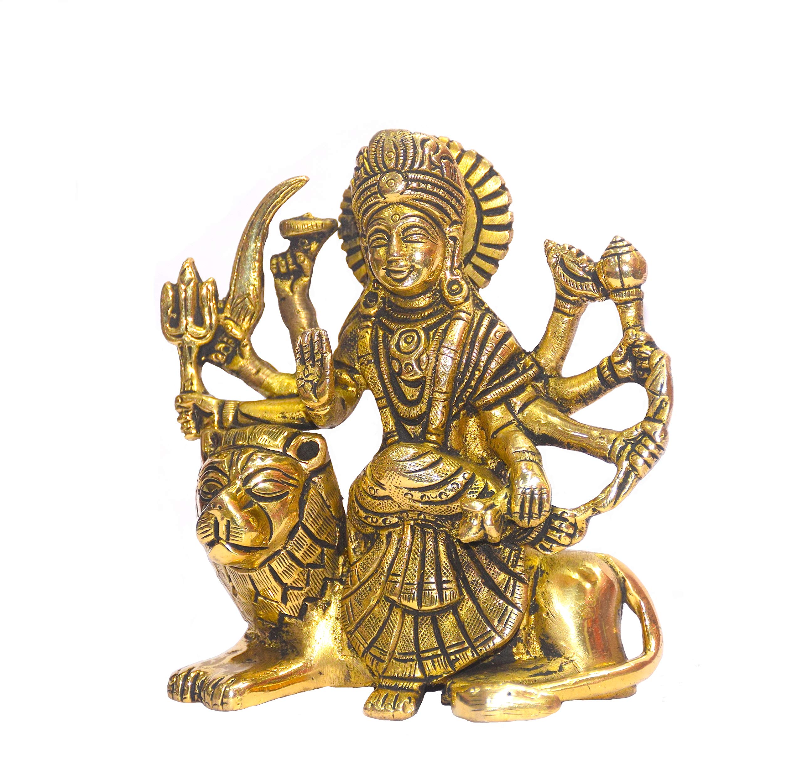 Buy RUDRADIVINE Durga Maa Hindu Goddess Religious Ashtdhatu Statue Idol ...