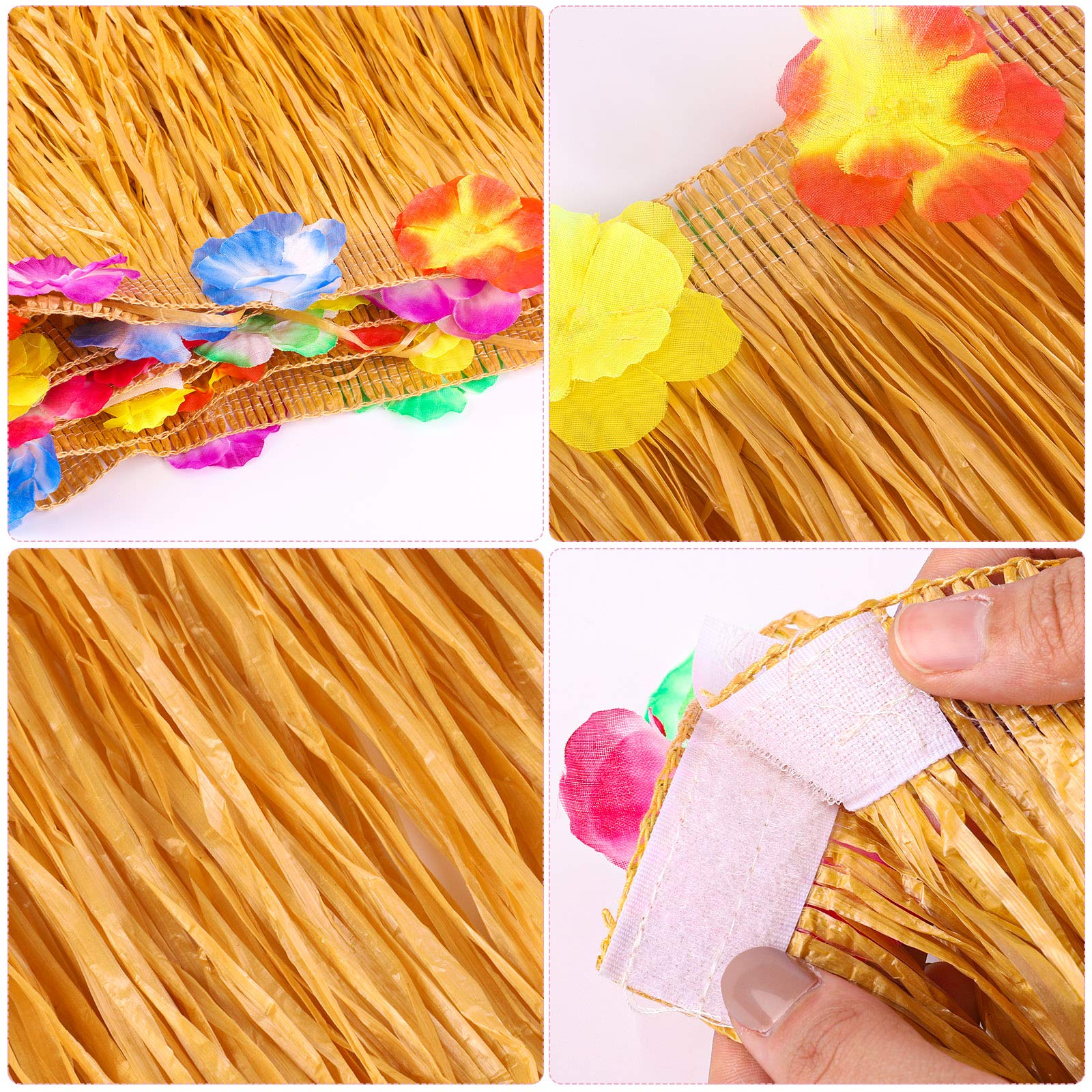 Buy Elcoho Hawaiian Party Decorations Set Luau Grass Table Skirt with ...