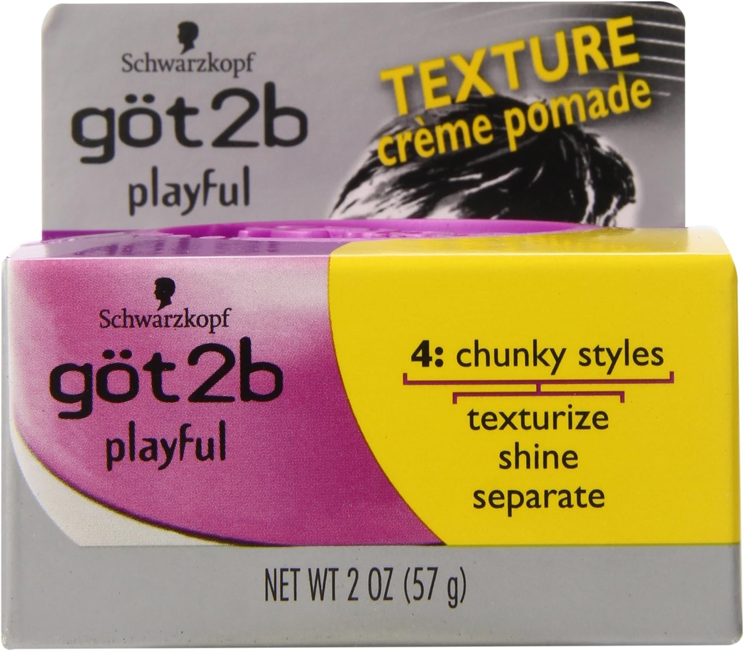 Schwarzkopf Got2b Playful Texturizing Creme Pomade, 2 Ounces : Amazon ...