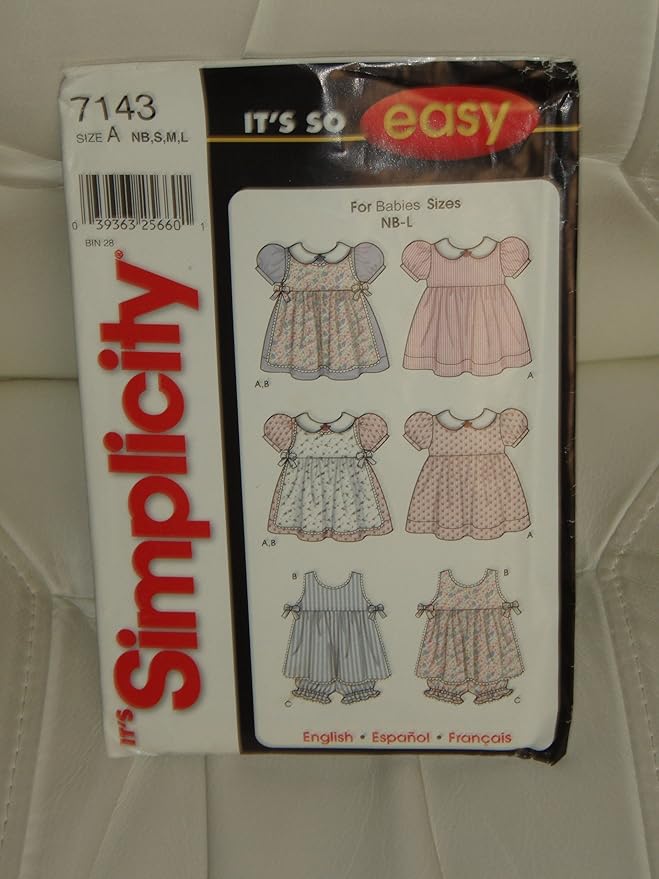 Simplicity Sewing Pattern "It's So Easy" 7143 : Babies Dress, Pinafore ...