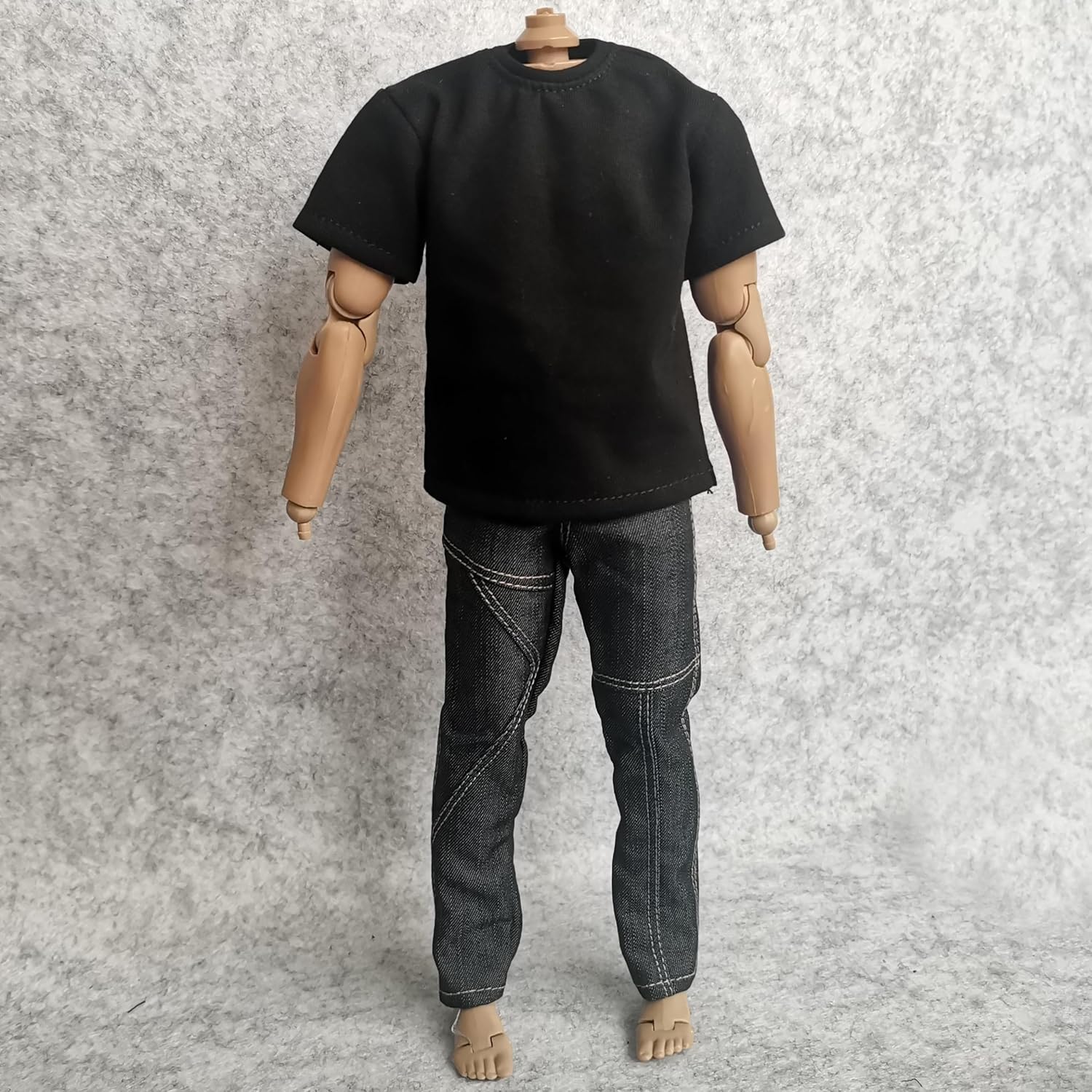 Amazon.com: 1/6 Custom Scale Clothes T-Shirt + Jean Trousers for 12 ...
