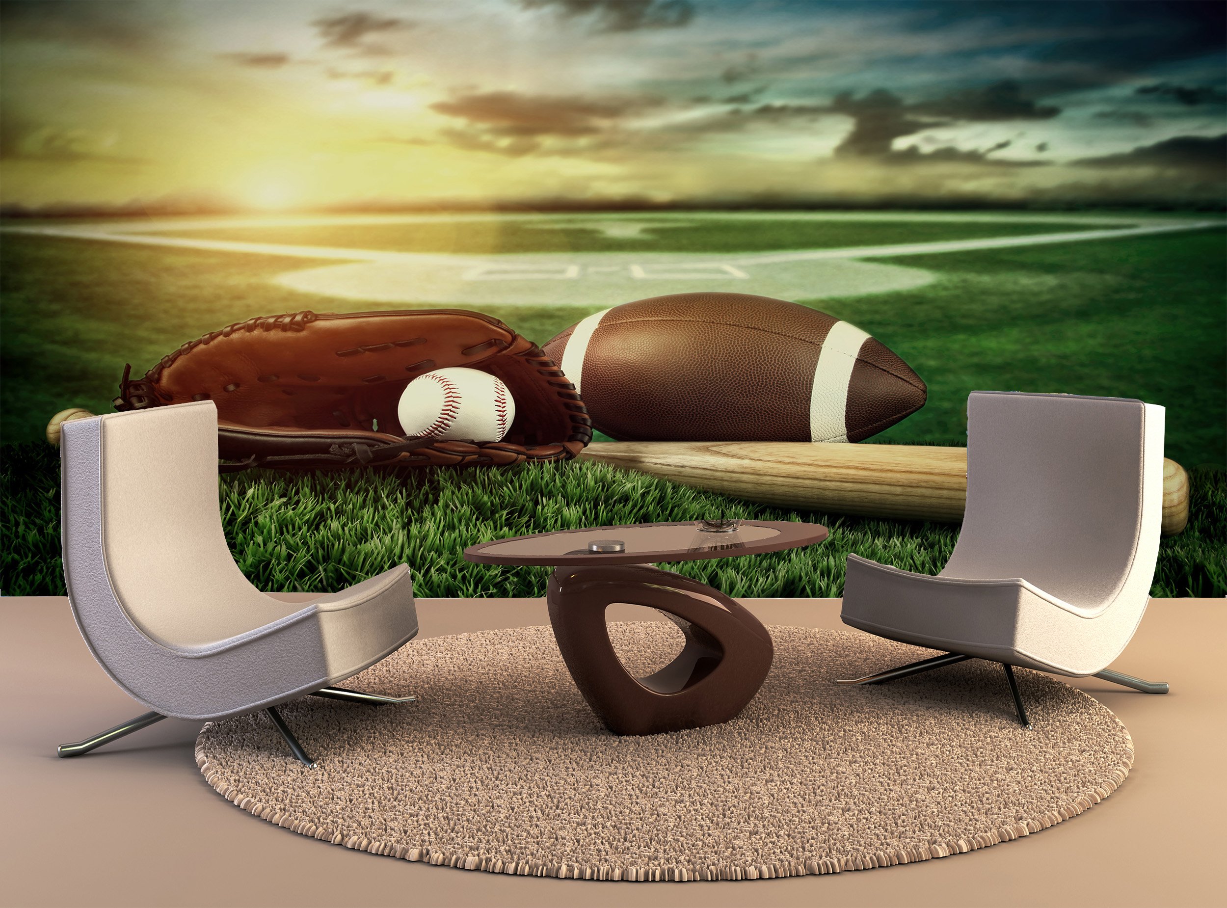 Baseball Field Wallpaper Sunset