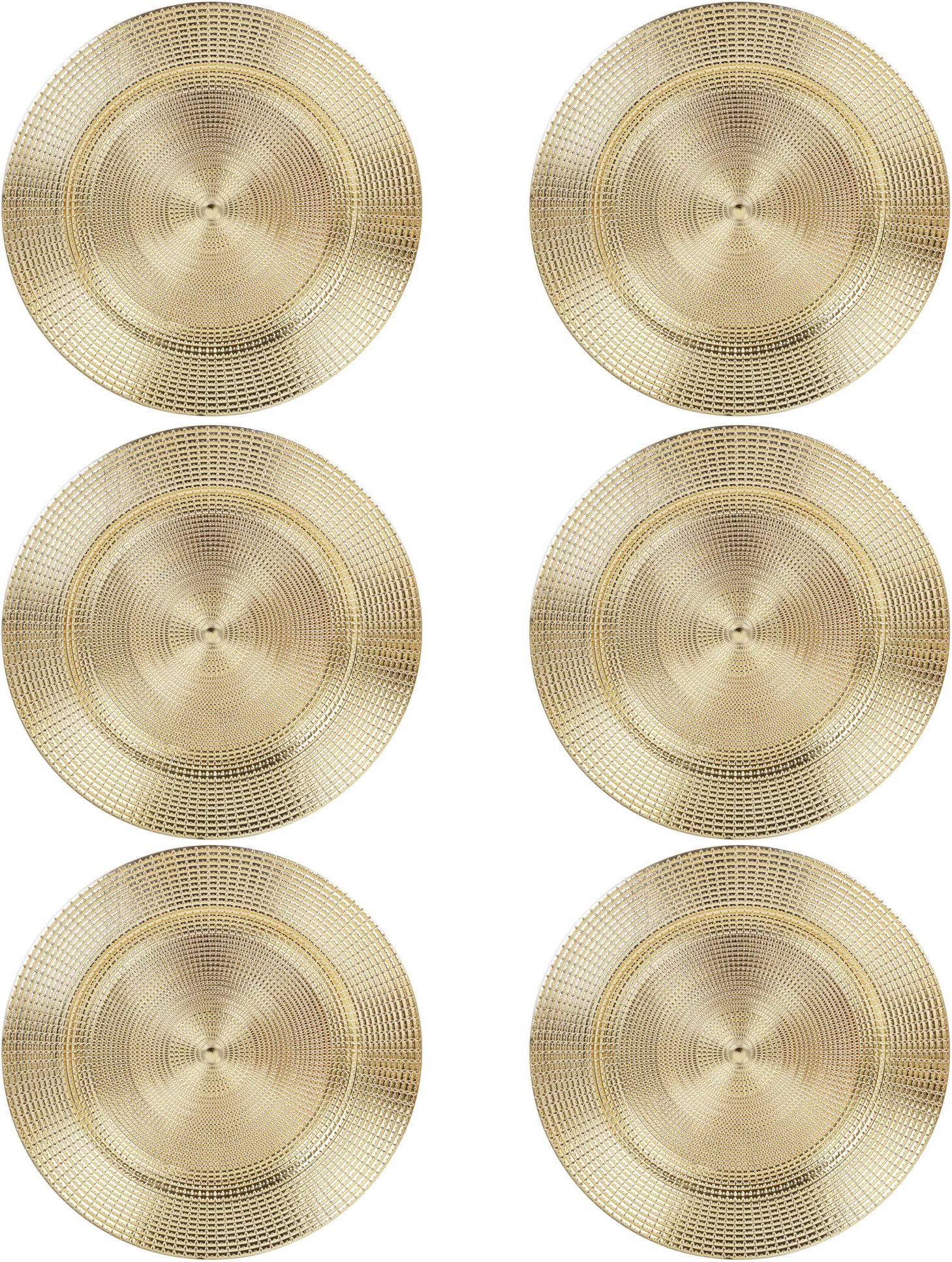 Decorative Reusable Plastic Charger Plates - Metallic Red Shimmer ...