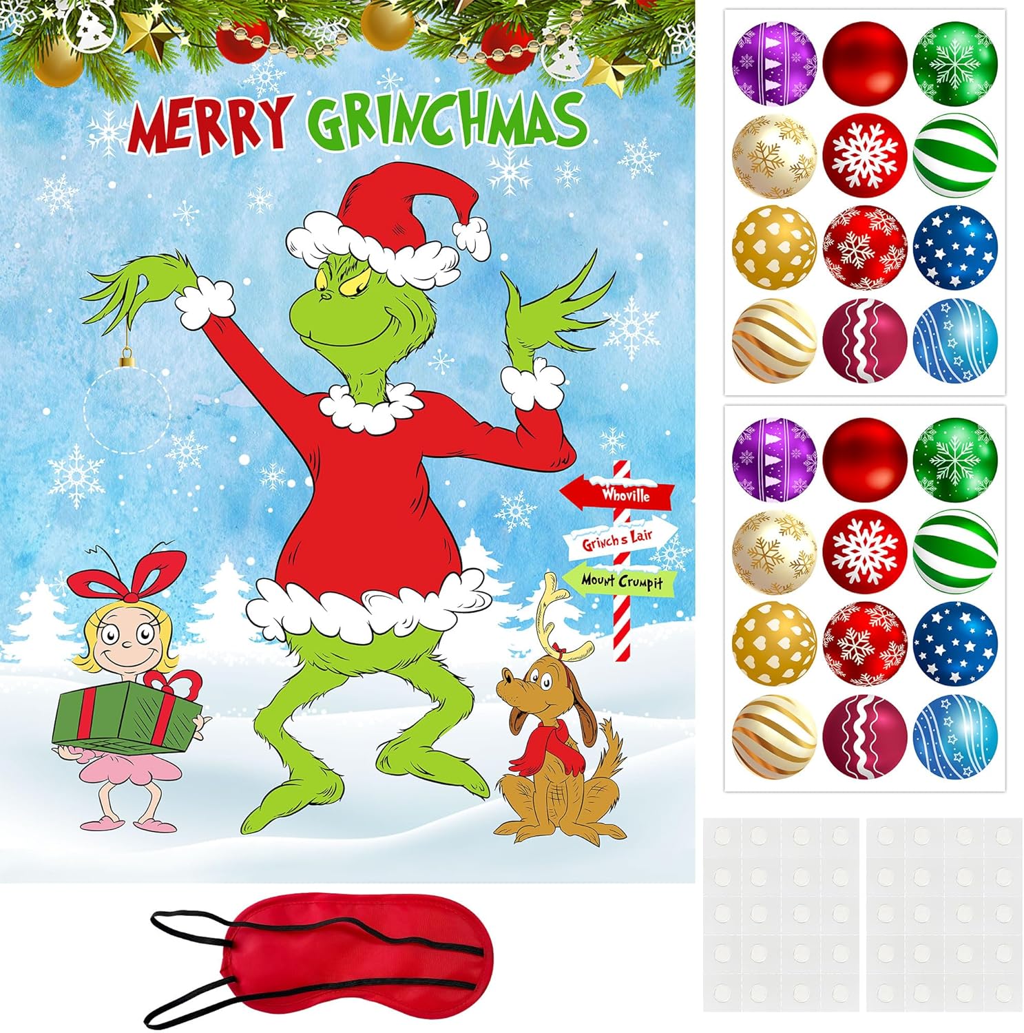 Amazon.com: Christmas Games for Kids, Pin The Balls on Christmas Games ...