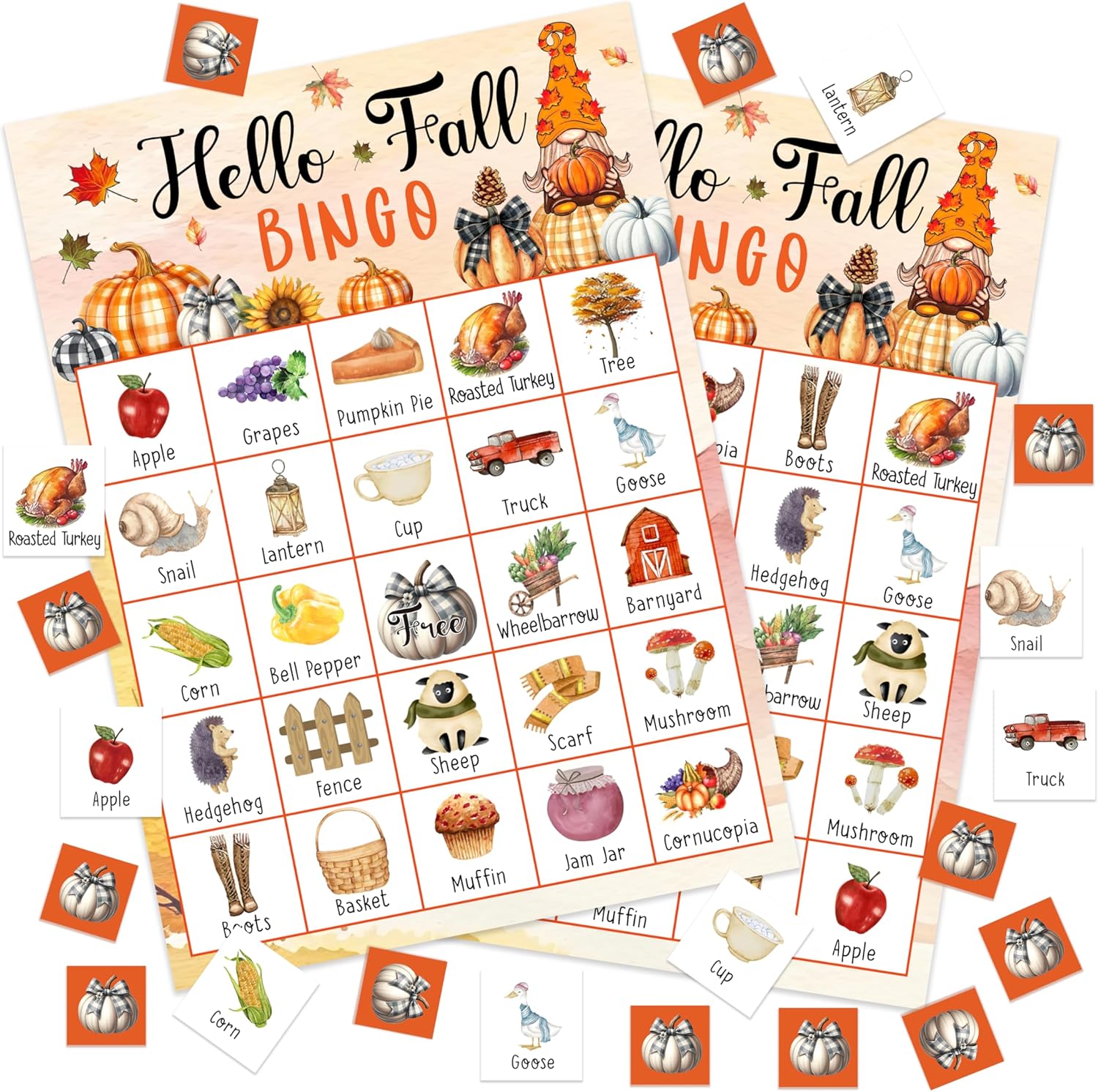 Amazon.com : Isfvqyub Fall Bingo Game Cards, Autumn Games for Adults ...