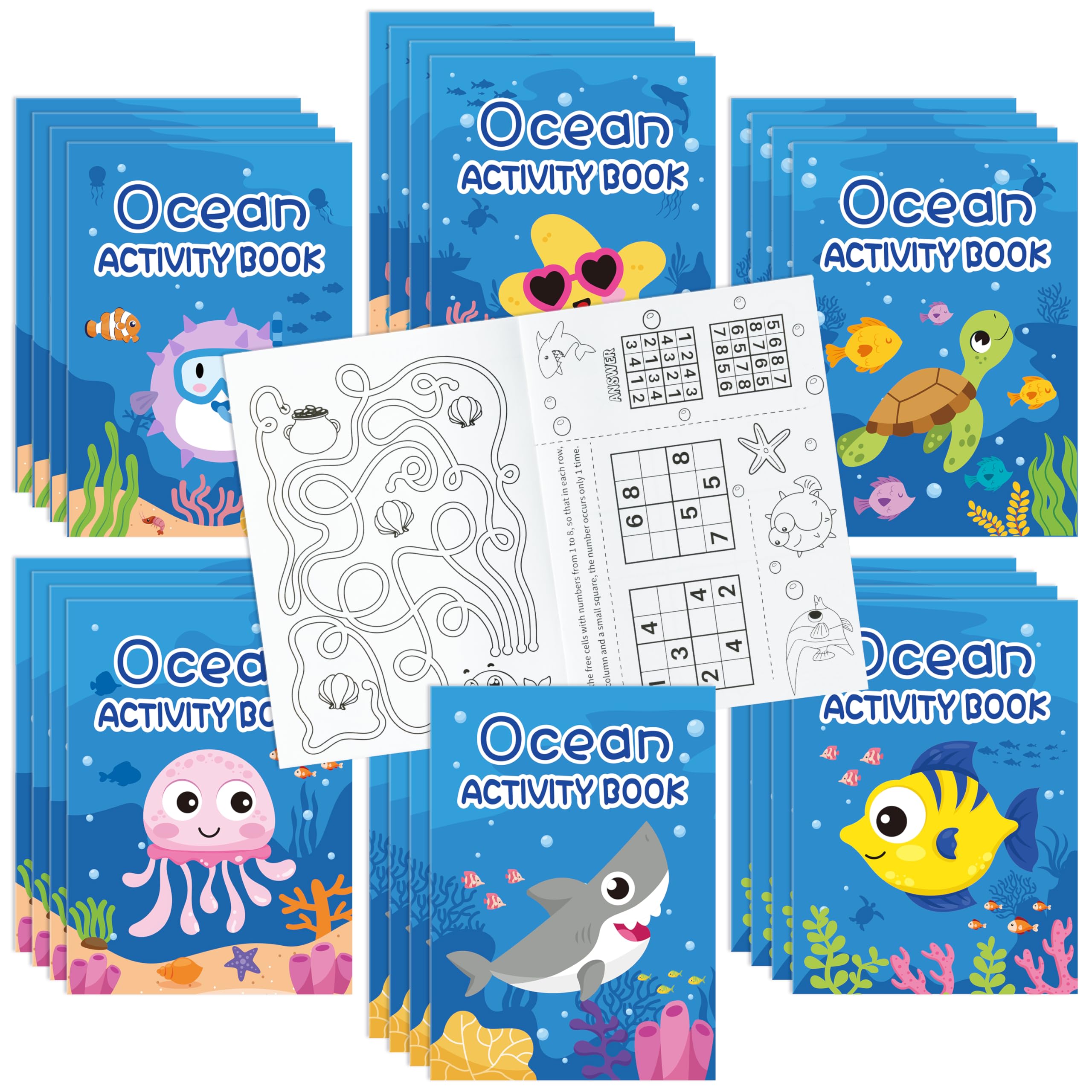 Amazon.com: ANGOLIO Under the Sea Coloring Books - 24Pcs Ocean Animals ...