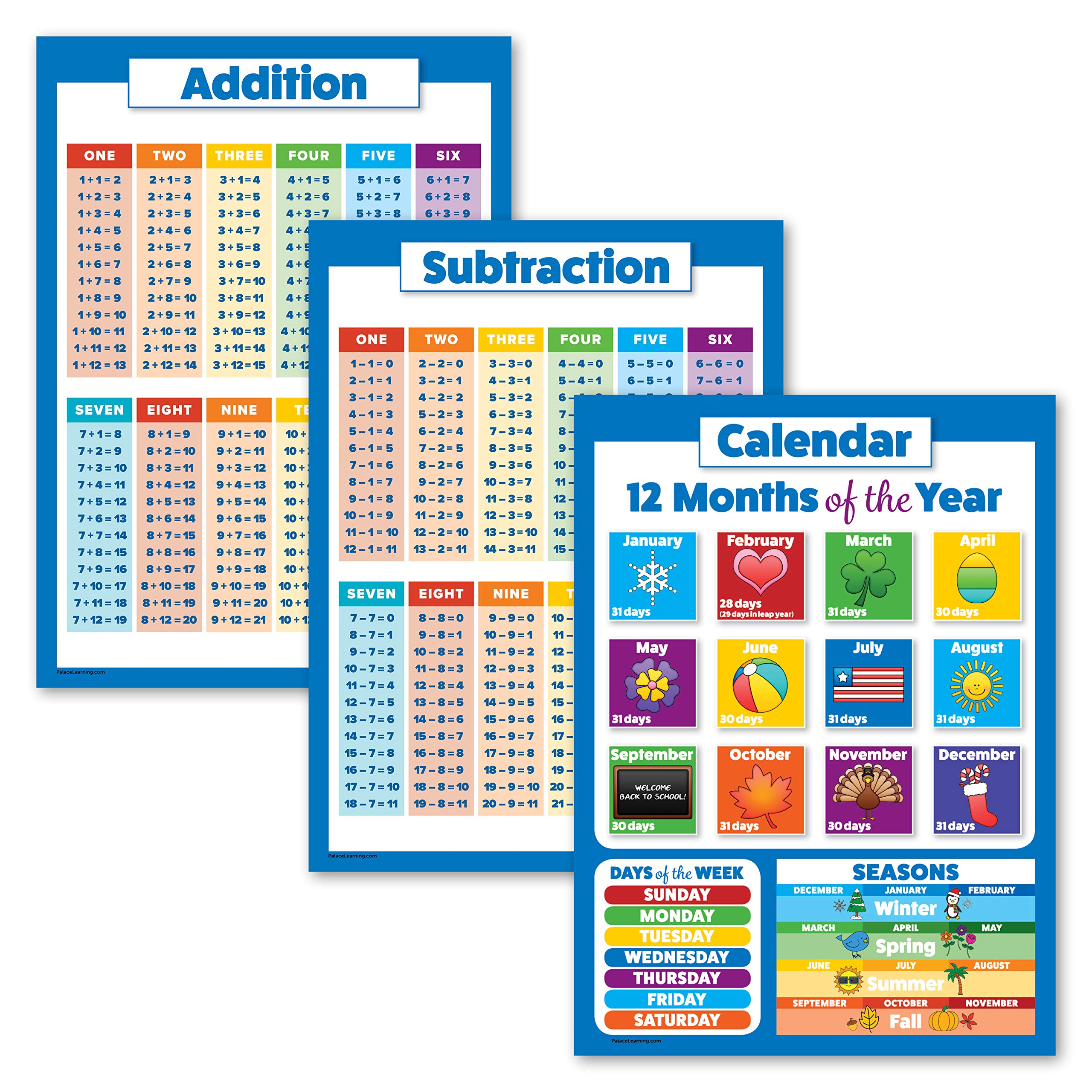 Buy 3 Pack Addition Subtraction Math Set Days Of The Week And Months Of The Year For Kids buy-3-pack-addition-subtraction-math-set-days-of-the-week-and-months-of-the-year-for-kids