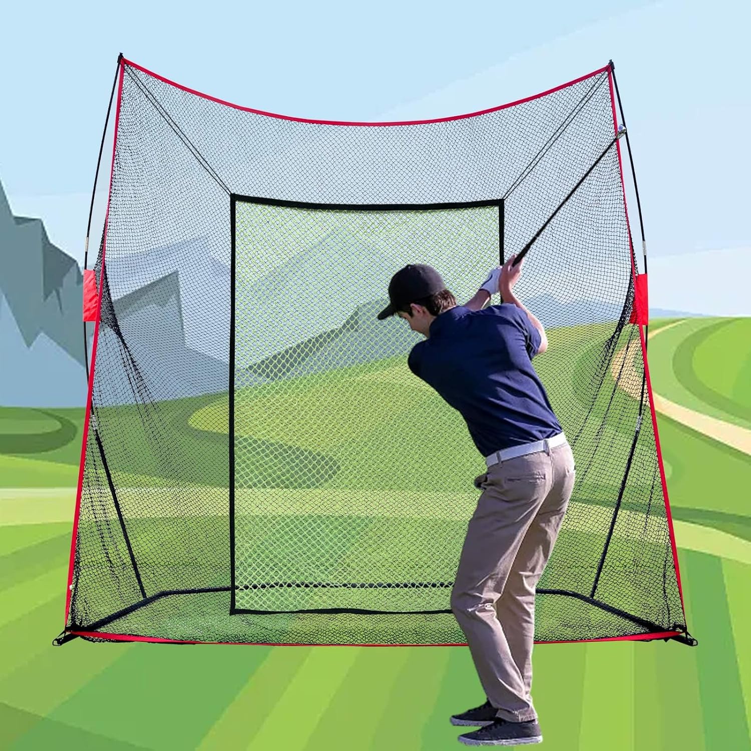 Amazon.com: HABALL Golf Driving Nets Cages with Frame for Indoor Use ...