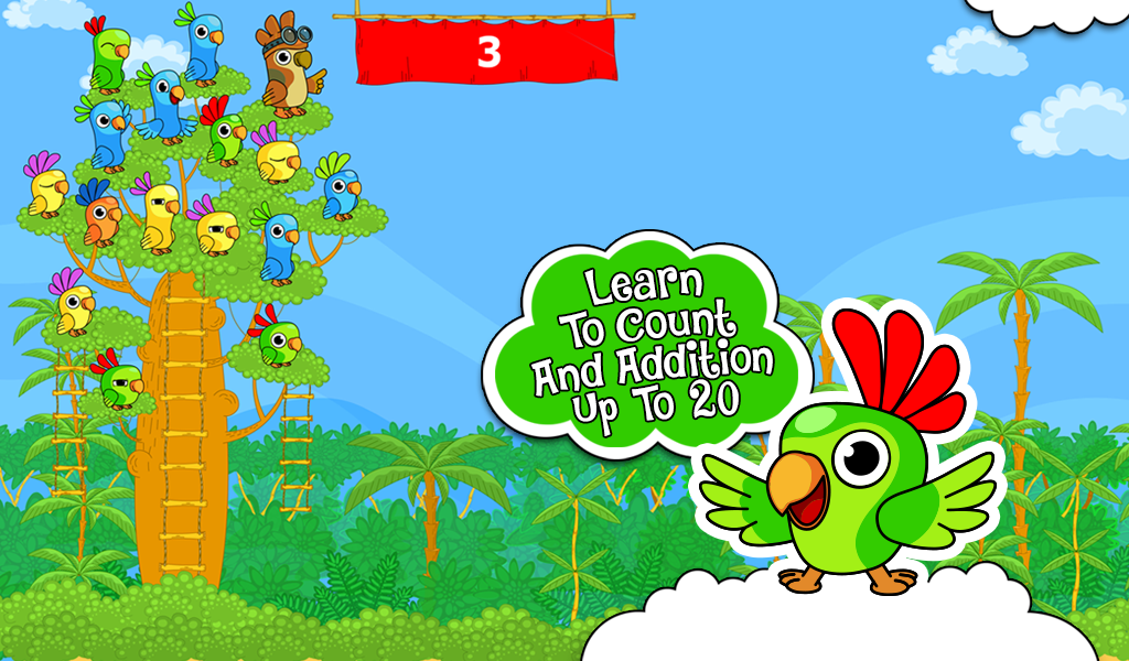 Counting Parrots 1 - fun math game for kids, free - App on Amazon Appstore