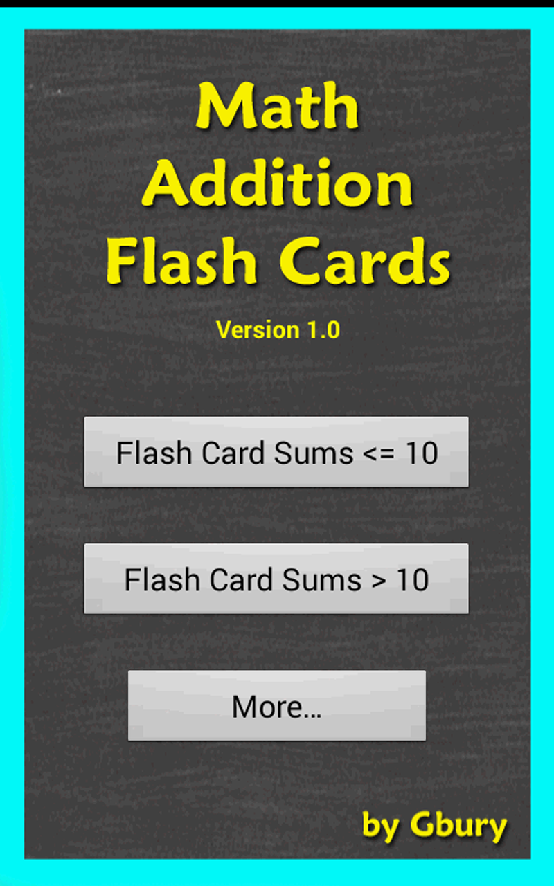 Math Addition Flash Cards - App on Amazon Appstore