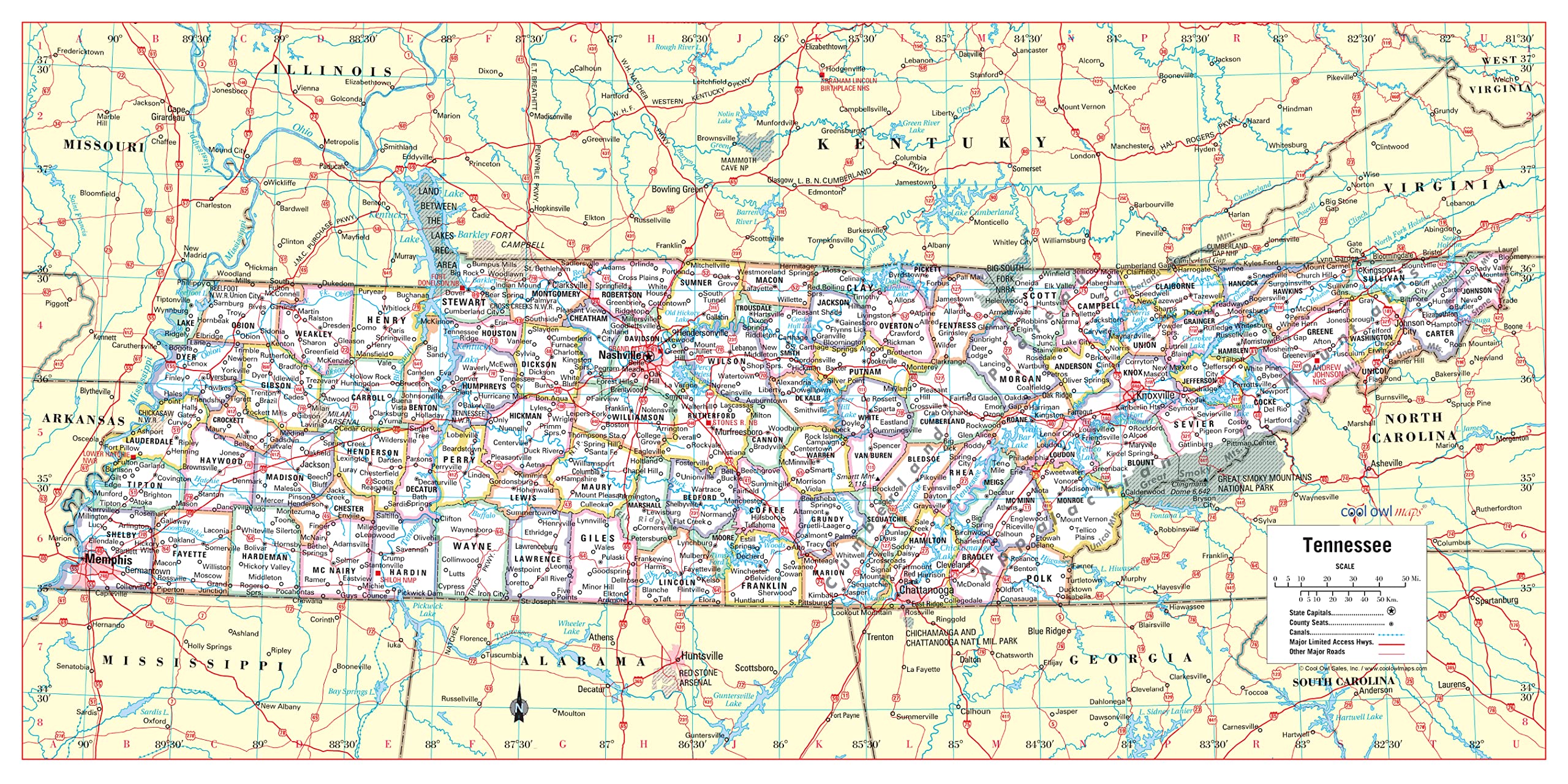 Full Map Of Tennessee Full Map Of Tennessee