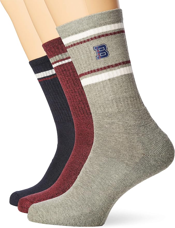 Ben Sherman Men's Timbera Socks, Multicolour (Navy/Grey Matl/Red Marl ...