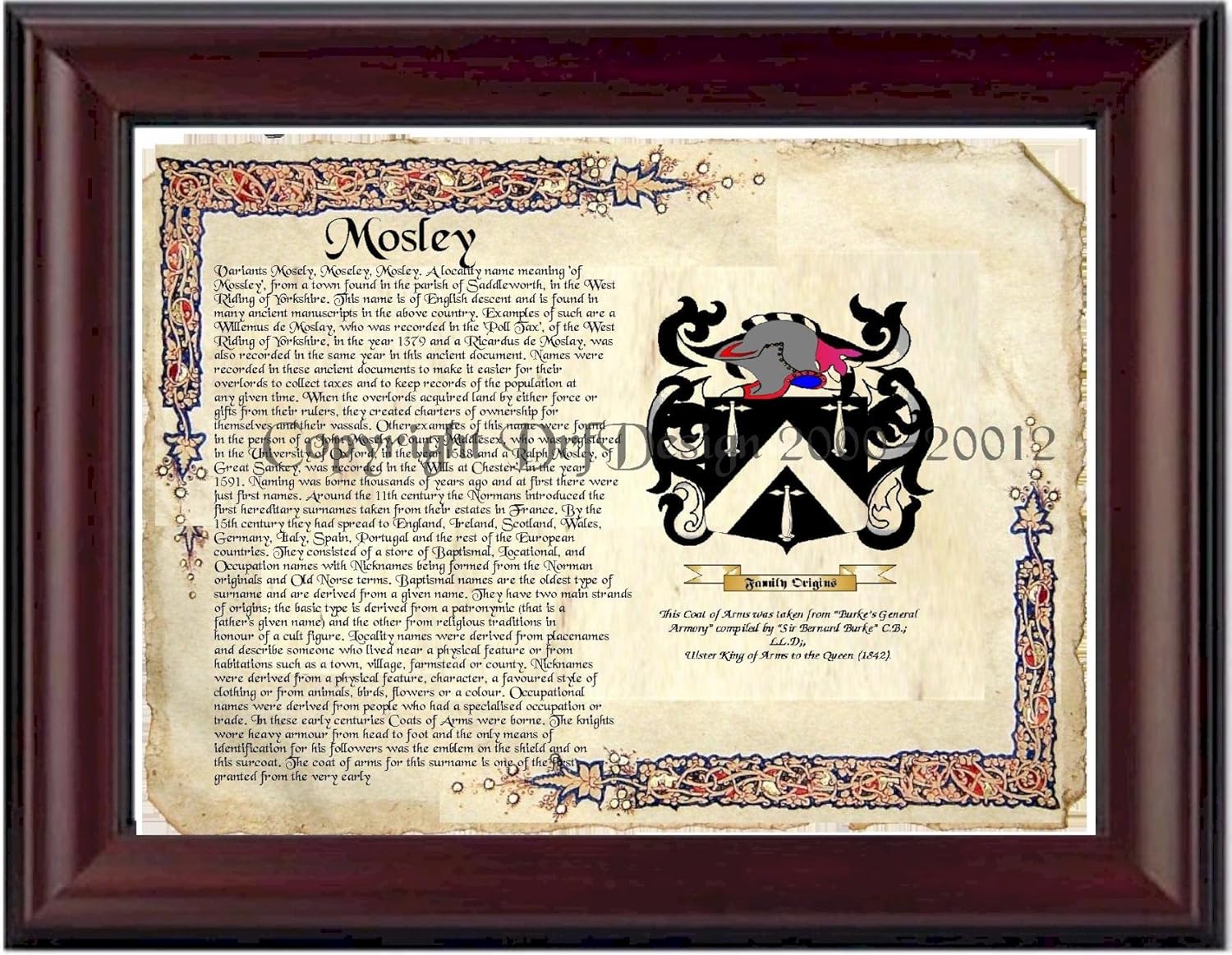 Amazon.com: Mosley Coat of Arms/ Family Crest on Fine Paper and Family ...