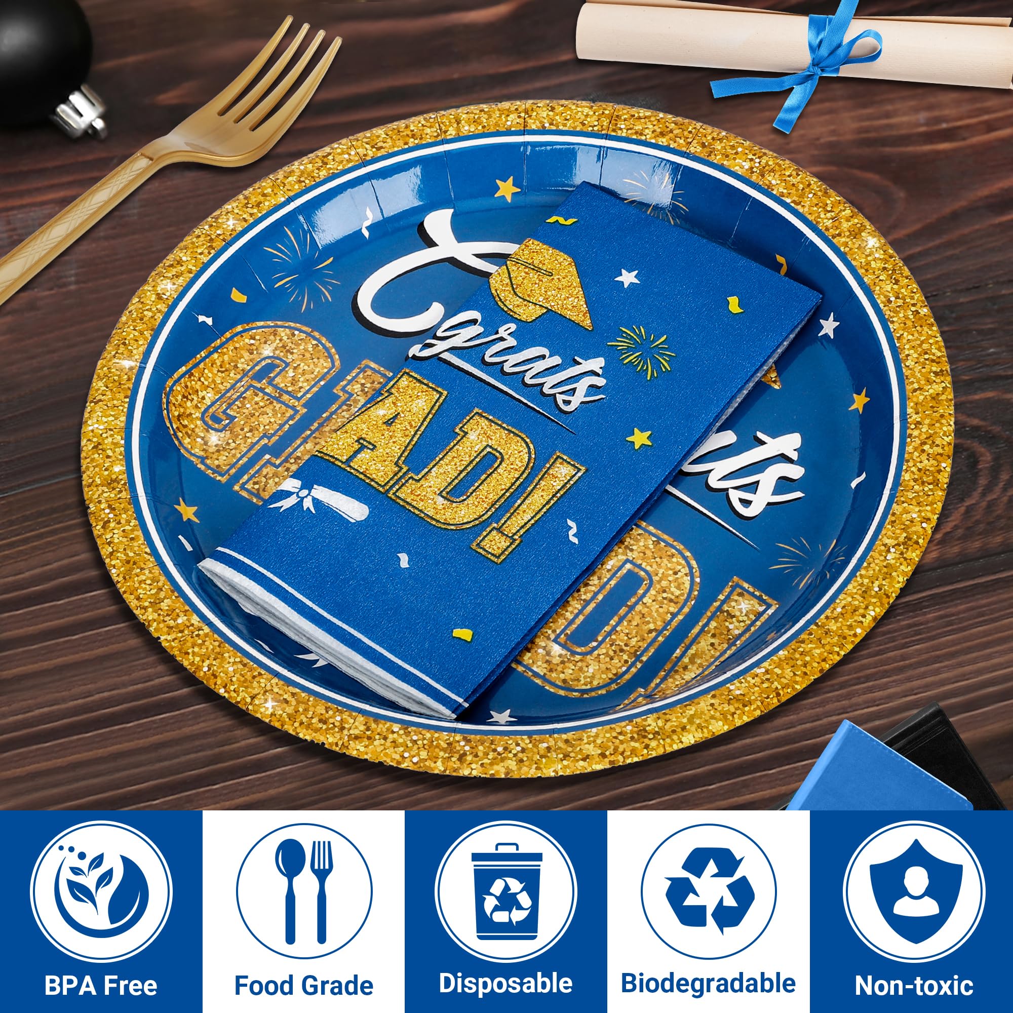 Snapklik.com : 50 SET Graduation Decoration Class Of 2025, Blue And ...