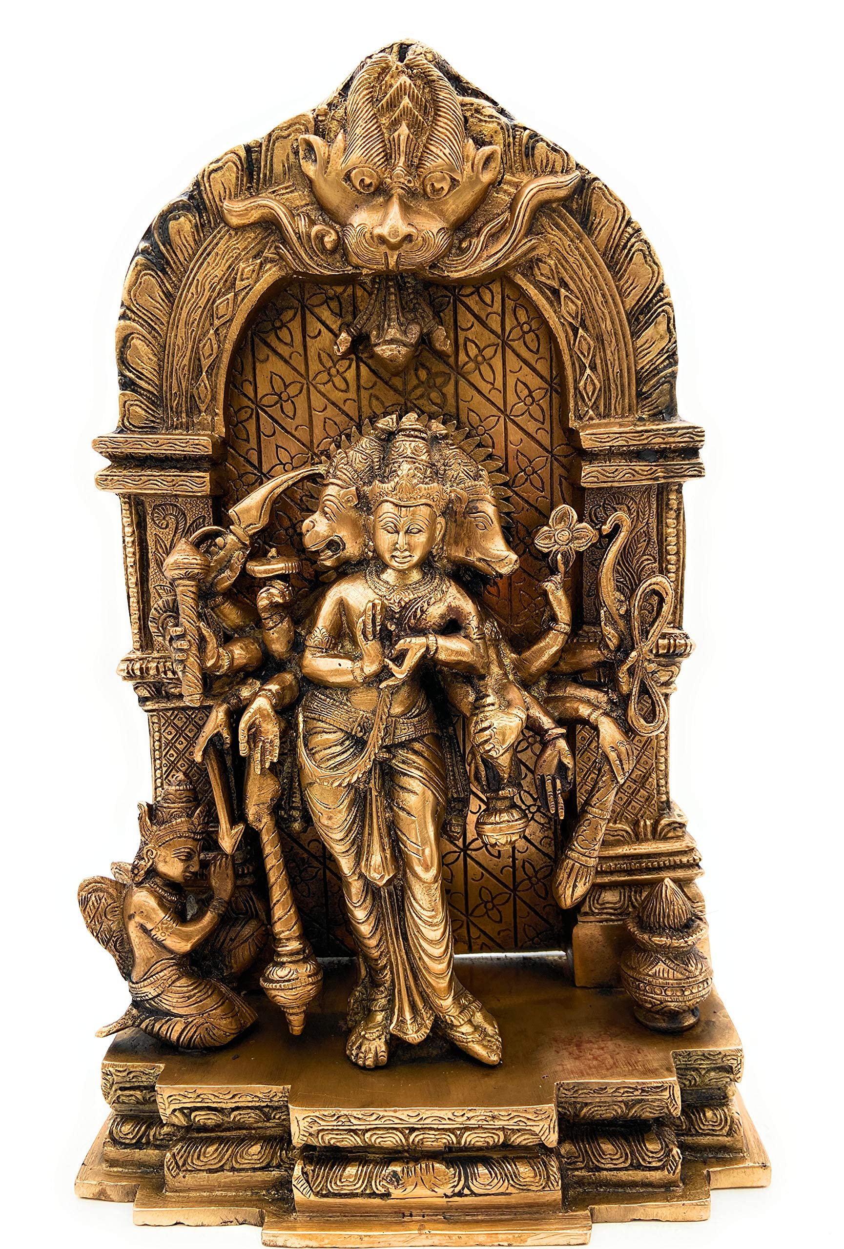 South Indian Arts Brass Vishnu With Varaha And Narasimha Avatar ...