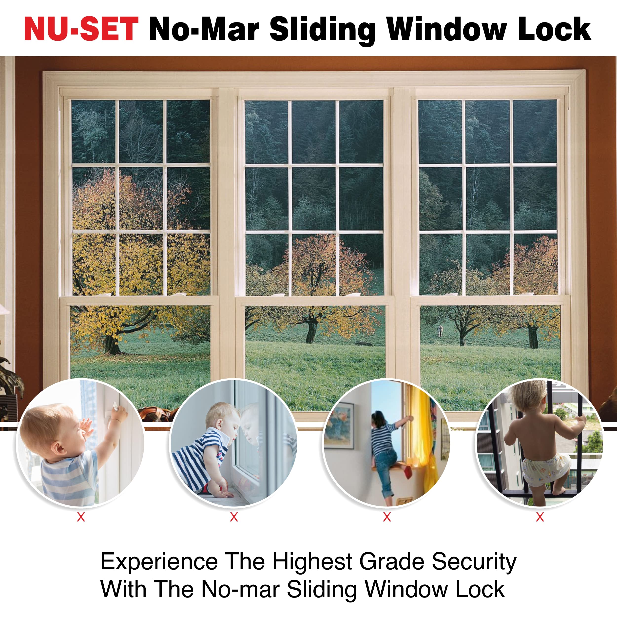 Snapklik.com : 2206-6 No- Marring Sliding Aluminum Window Locks