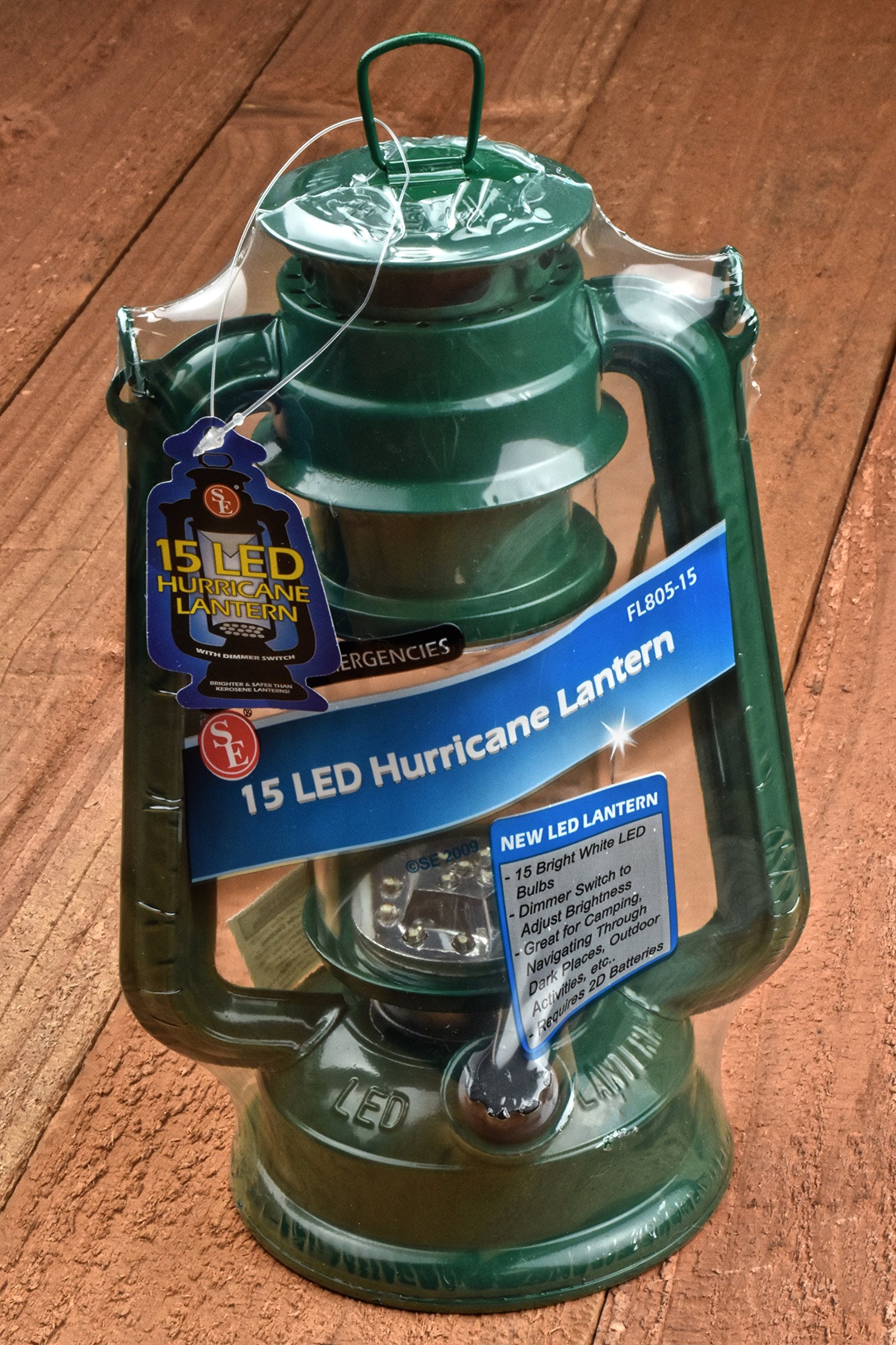 Se 15 Led Hurricane Lantern Hurricane Lantern Green/Brass Small