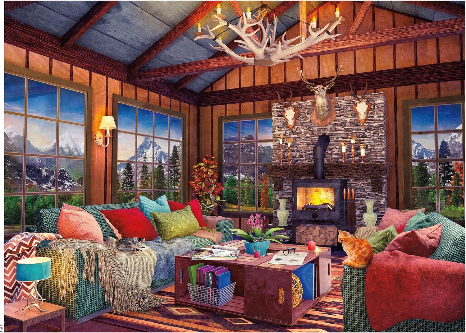 Buy Cozy Fire - 1000 Piece Jigsaw Puzzle Online Kosovo | Ubuy