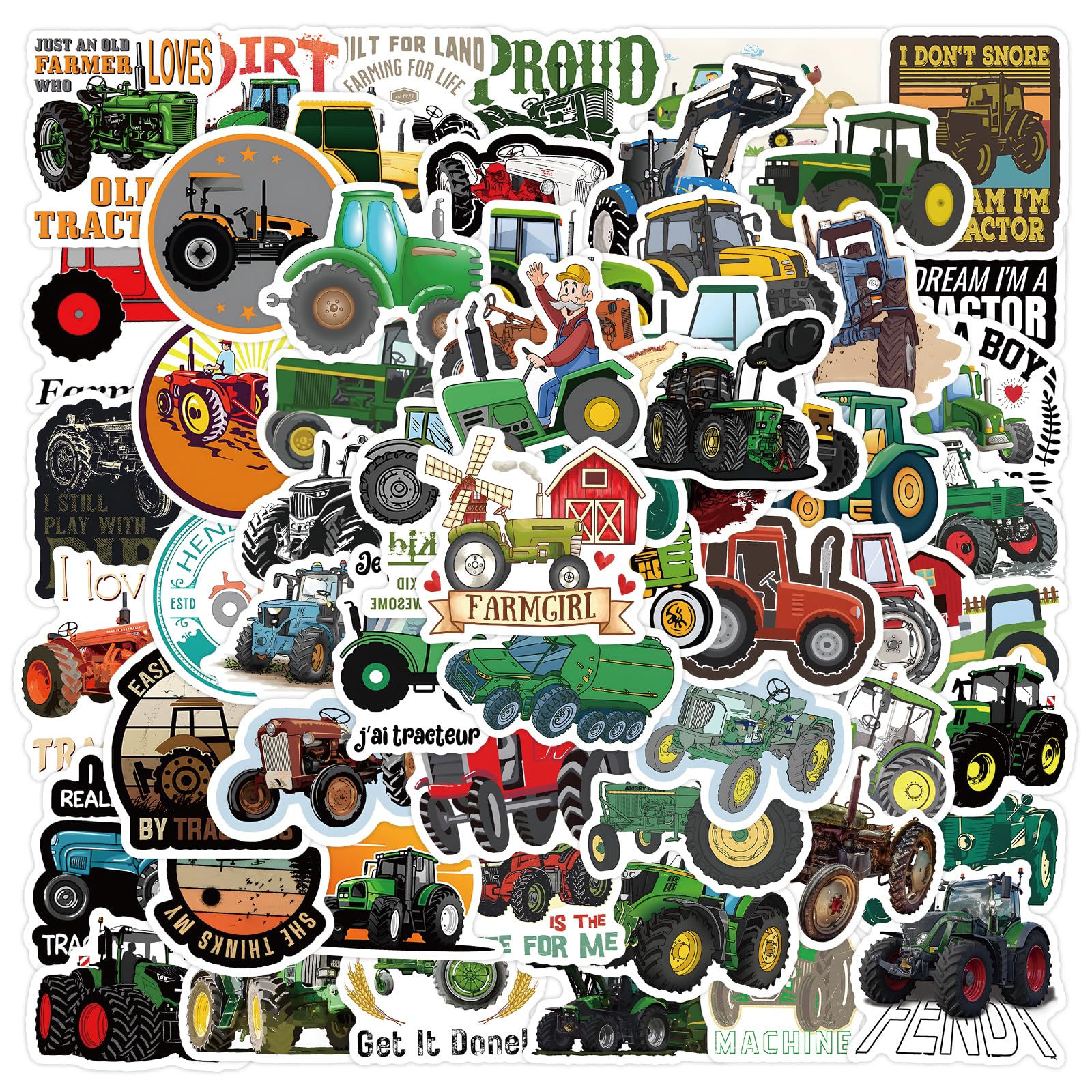 Amazon.com: Bellsche 60 Pcs Tractor Stickers Decals for Kids Boys Girls ...