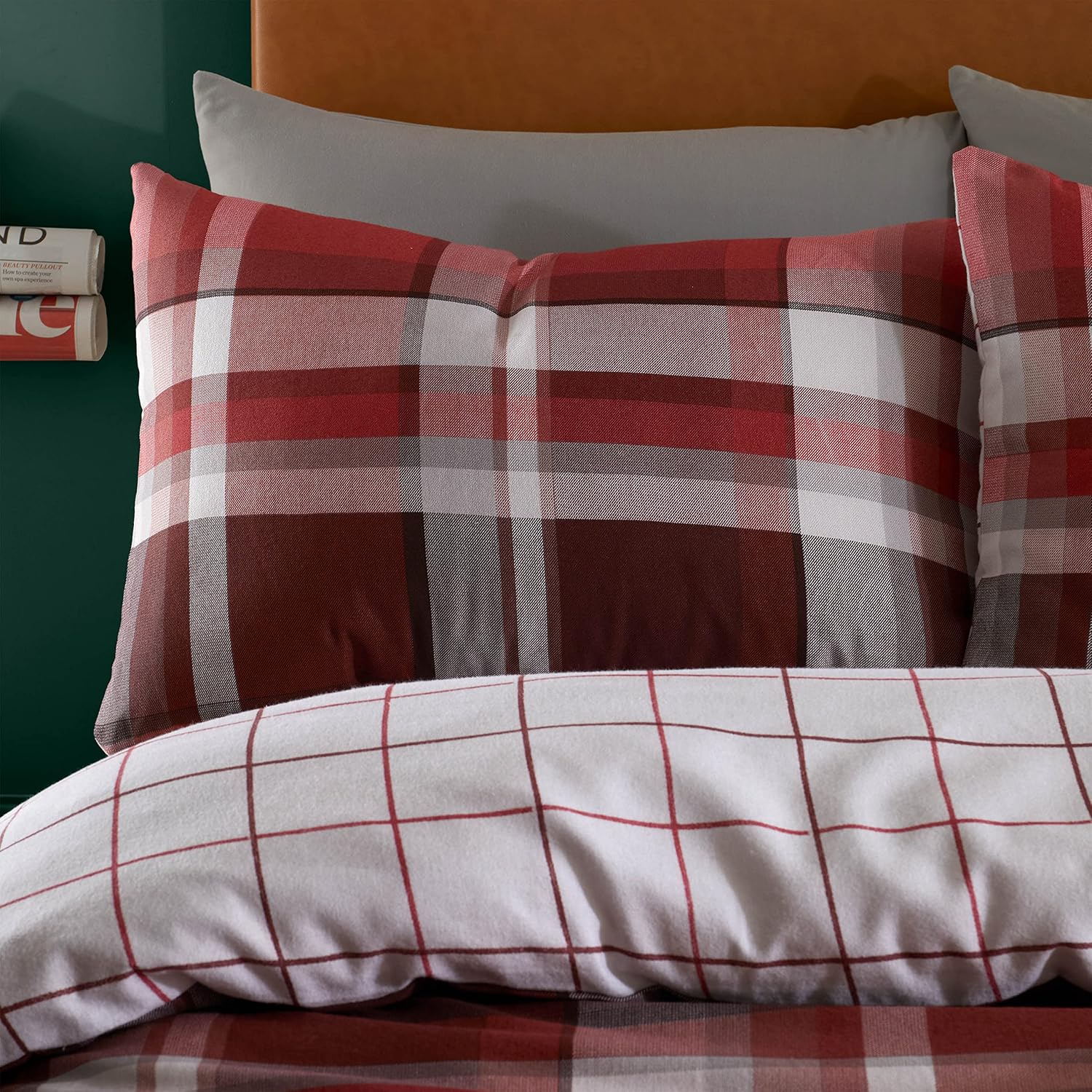 Catherine Lansfield Pillowcases Brushed Check Standard 50x75cm Pack of ...