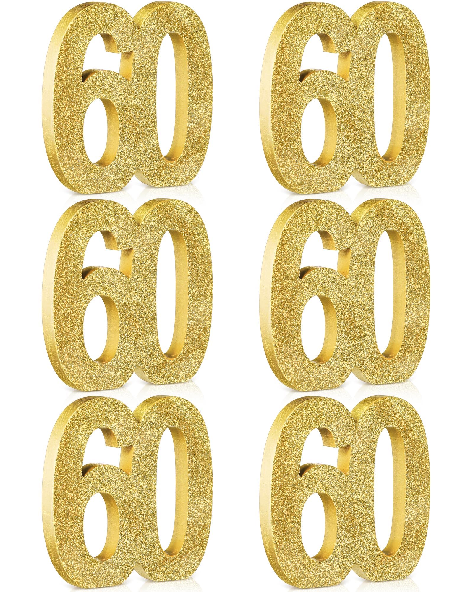 Amazon.com: Shellwei 6 Pcs 60th Birthday Decorations for Men and Women ...