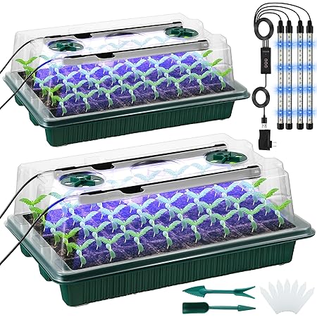 Amazon.com : Ryscam Seed Starter Tray with Grow Light, 96-Cell Seed Starter Kit with Light ...