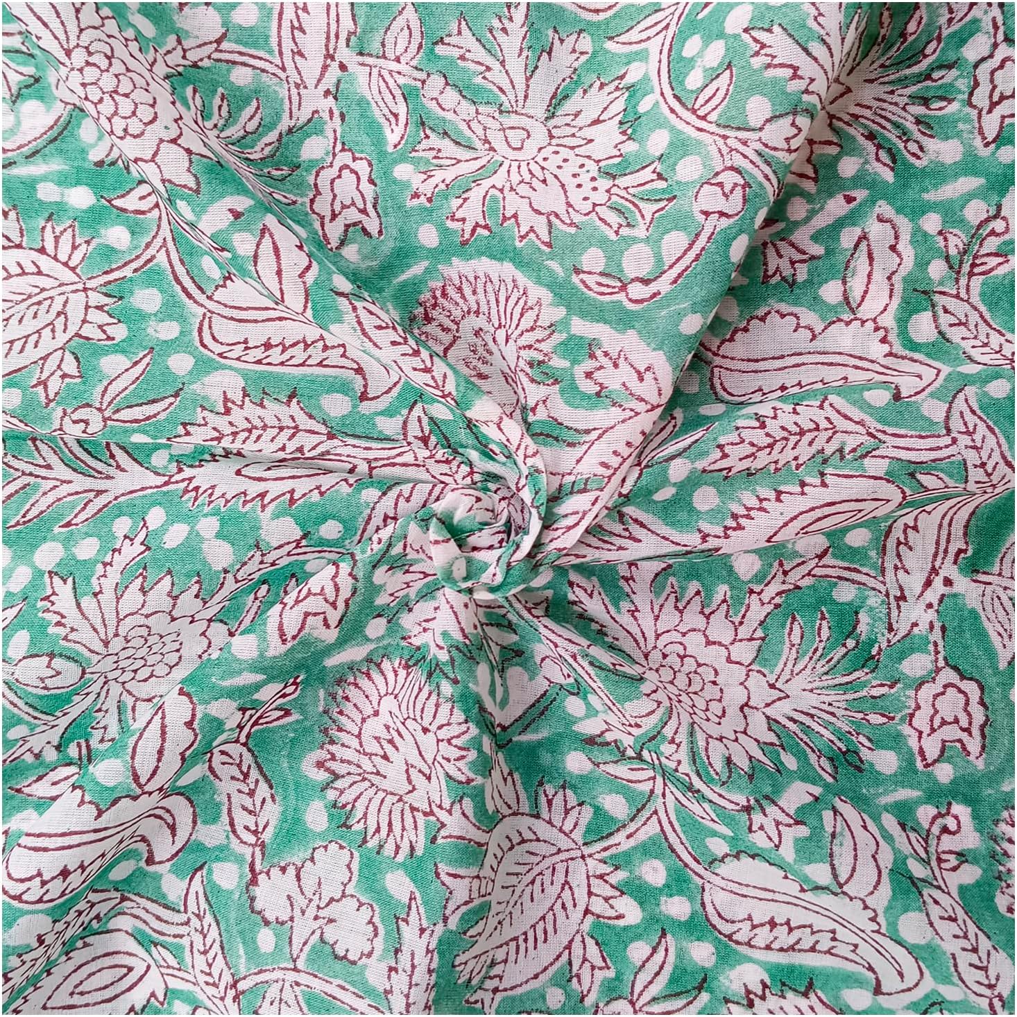 Amazon.com: Handmade Block Print Cotton Fabric Cut Pieces for Quilt and ...