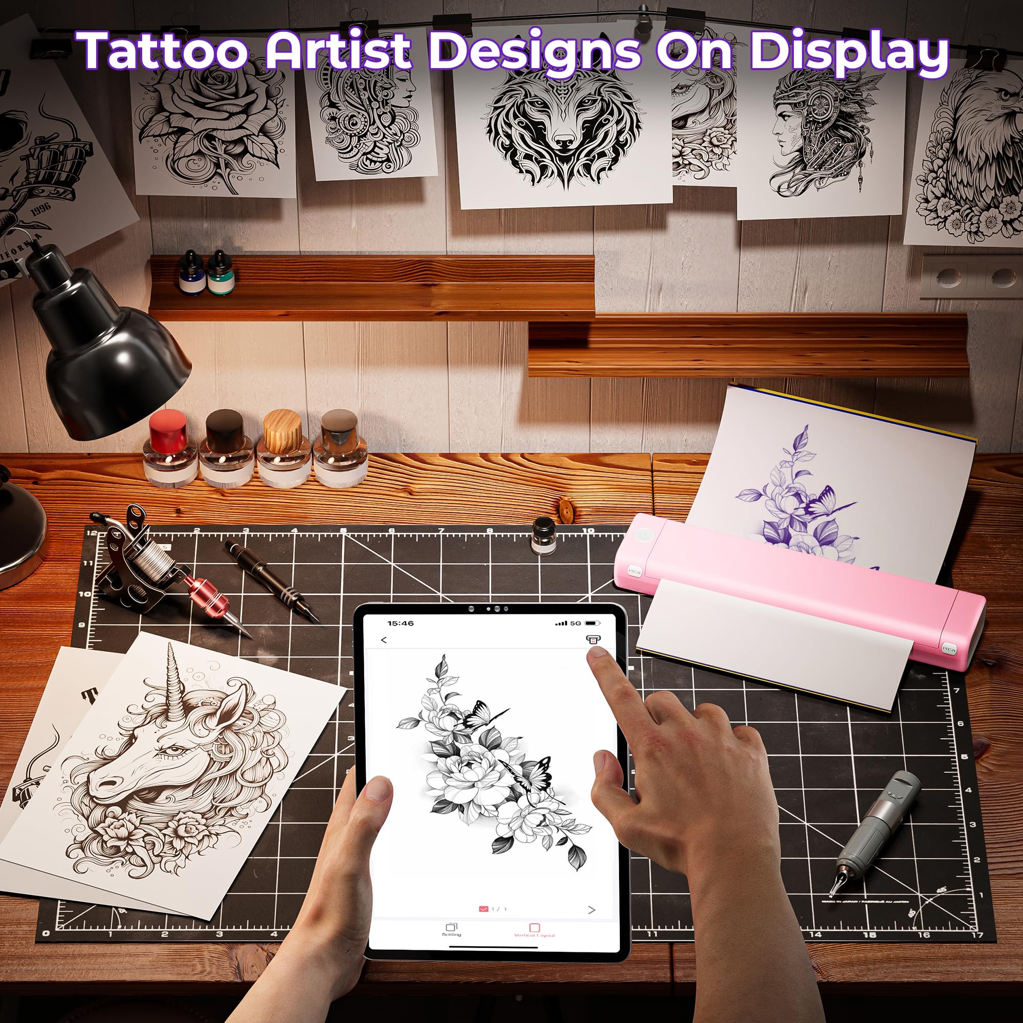 Tattoo Printer, Tattoo Stencil Printer with 10 pcs Tattoo Transfer ...