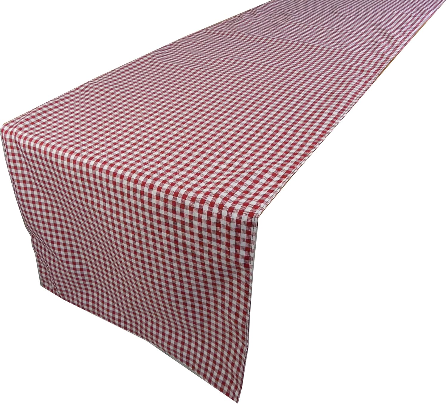 Amazon.com: Sebastien & Groome Red Gingham Table Runner 19" by 86 ...