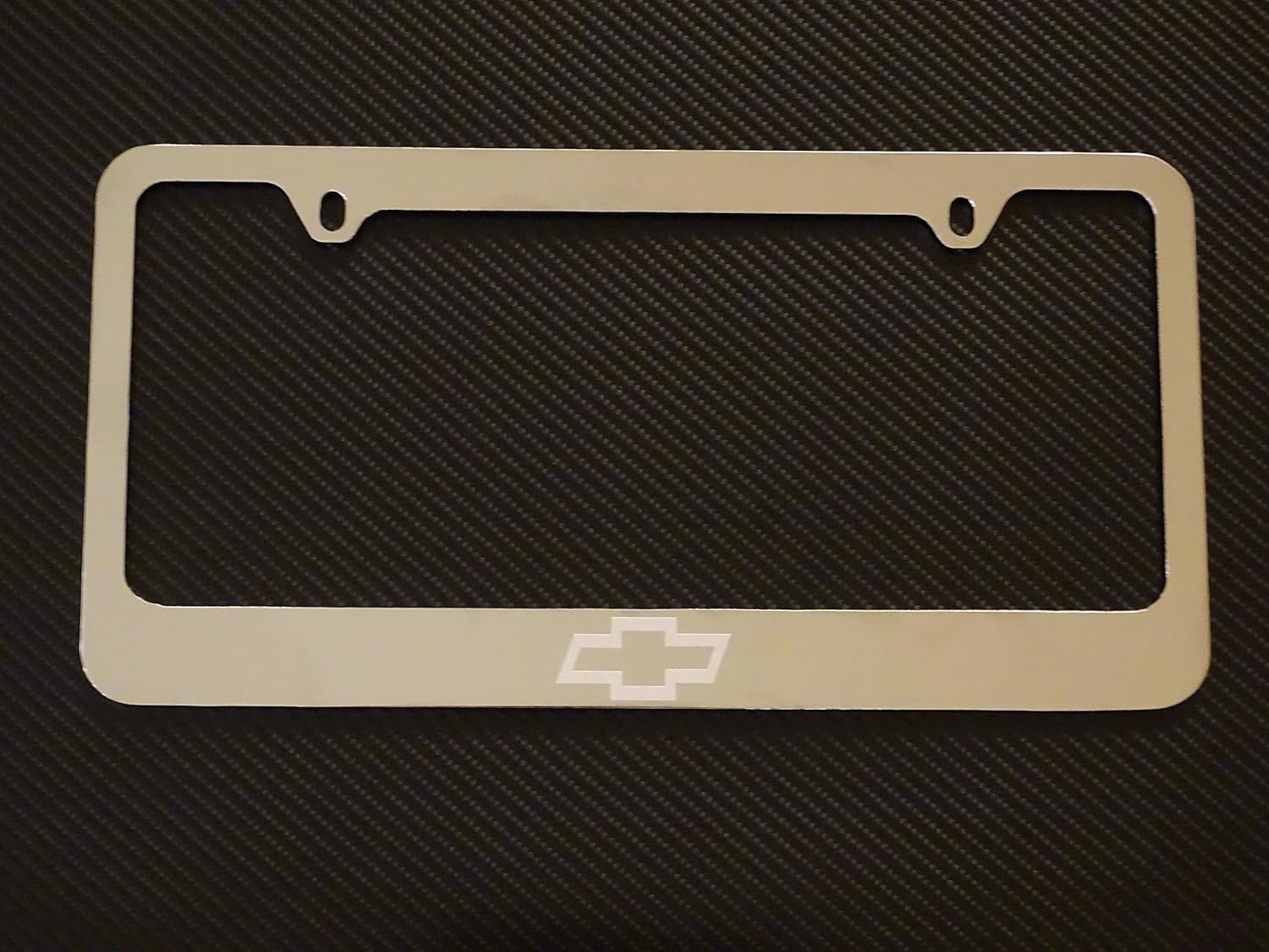 Amazon.com: AtoZCustoms Chevy Logo License Plate Frame, Chrome Metal ...