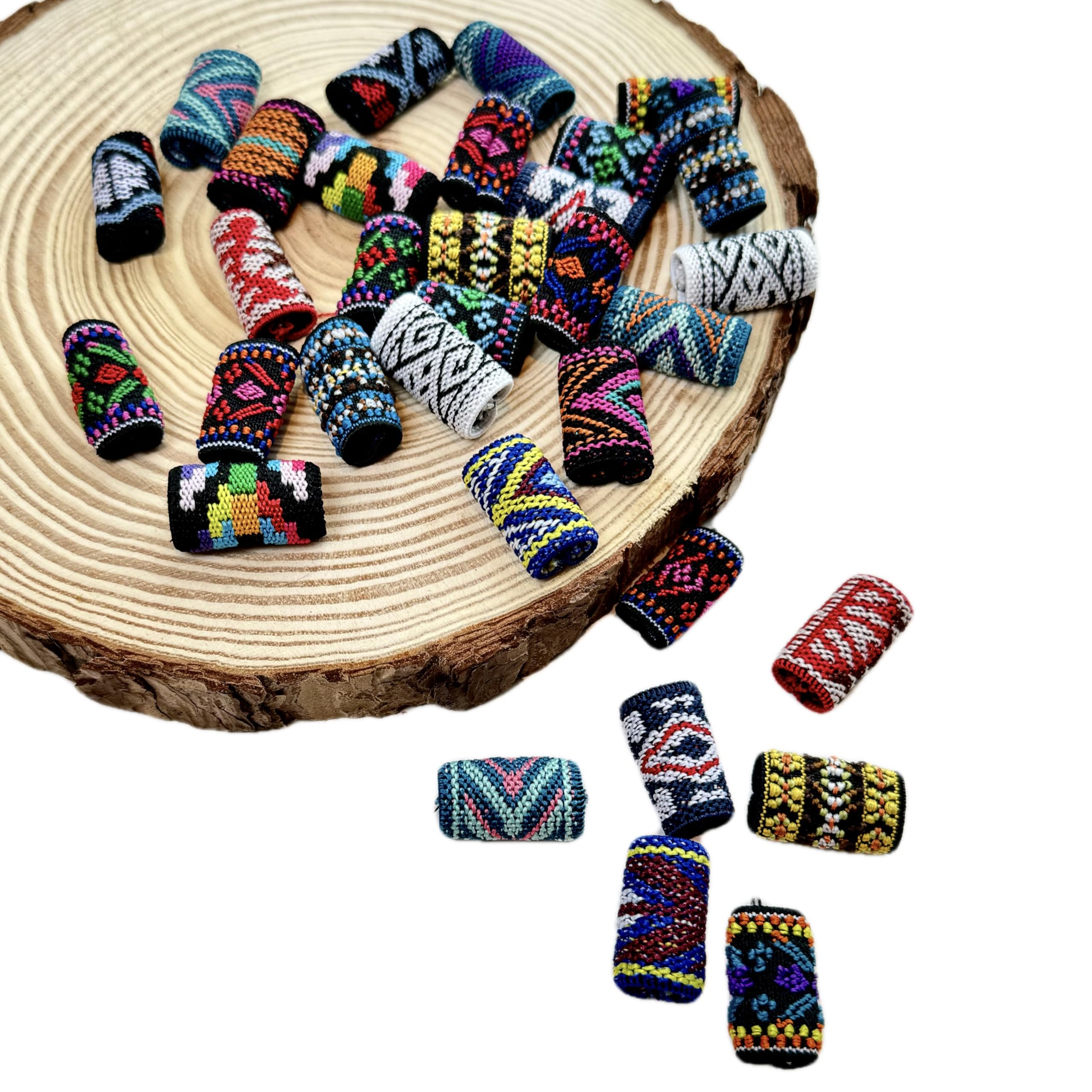 Amazon.com: Nutty Natte Handmade 32 Pieces Fabric Dreadlock Beads Hair ...