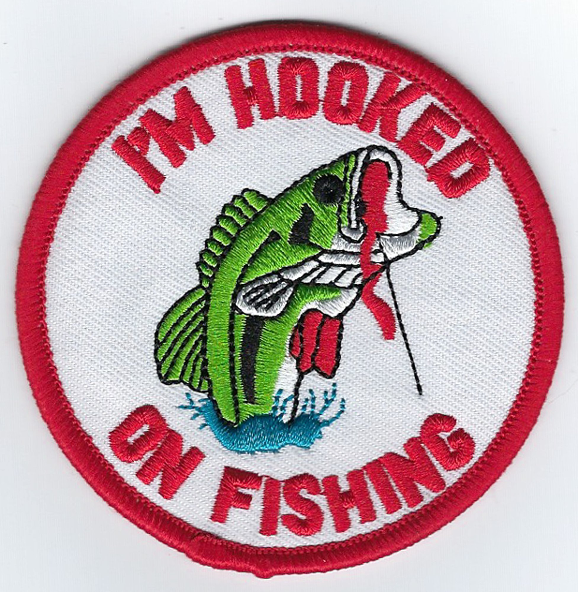 Amazon.com: Hooked on Fishing Logo Embroidered Iron on or Sew on Patch ...