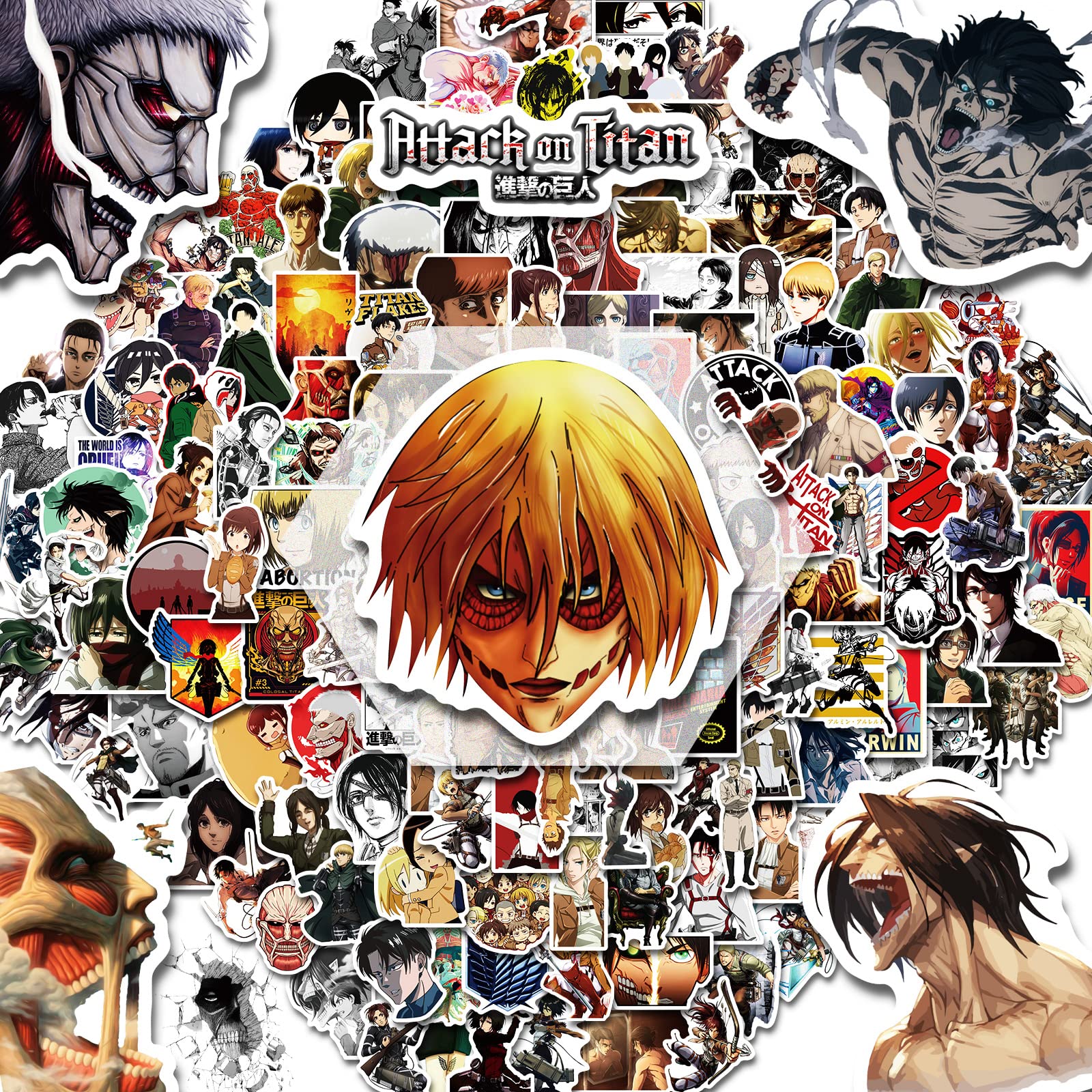 Buy Attack on Titan Stickers Pack, 200pcs AOT Stickers for Anime Fans ...