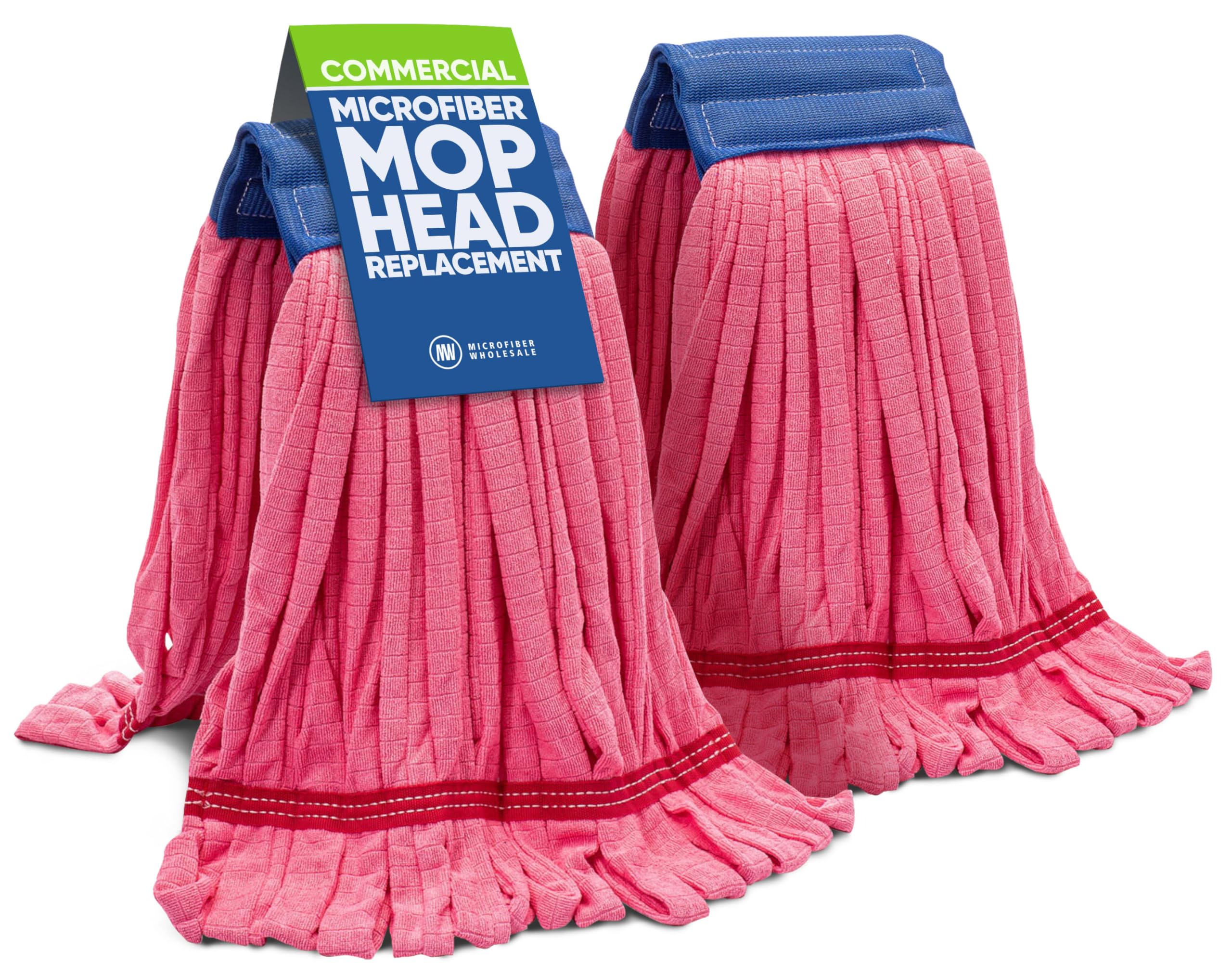 Amazon.com: Commercial Mop Head Replacement - 2 Pack Red Large ...