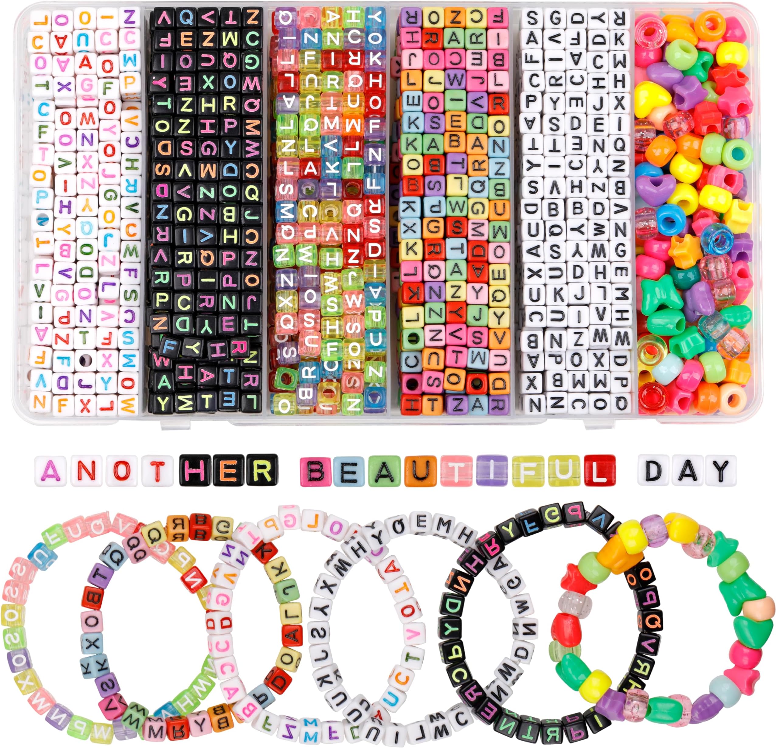 Amazon.com: ToBeIT 1000pcs Letter Beads Alphabet Letter A-Z Beads Cube ...