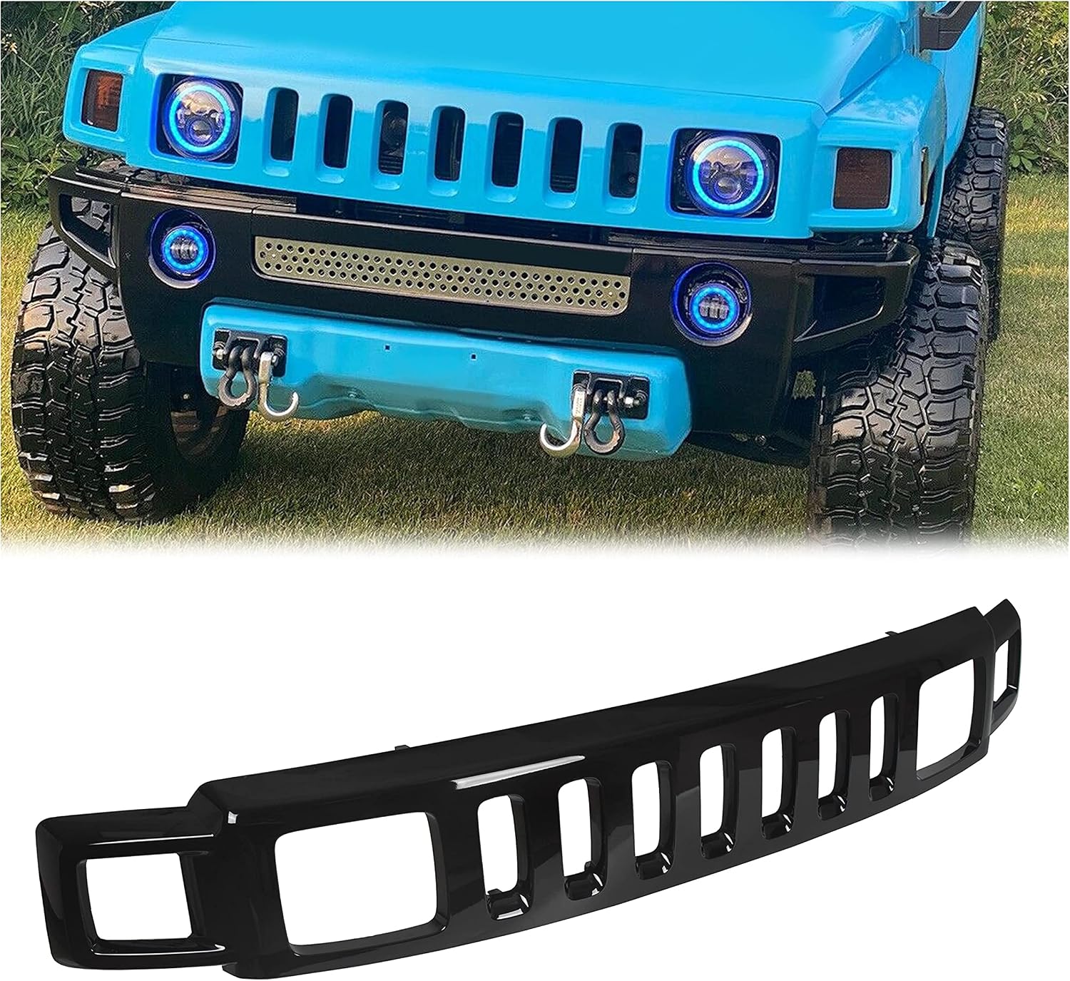 Amazon.com: HECASA Front Grill Compatible with 2006-2010 Hummer H3 ...