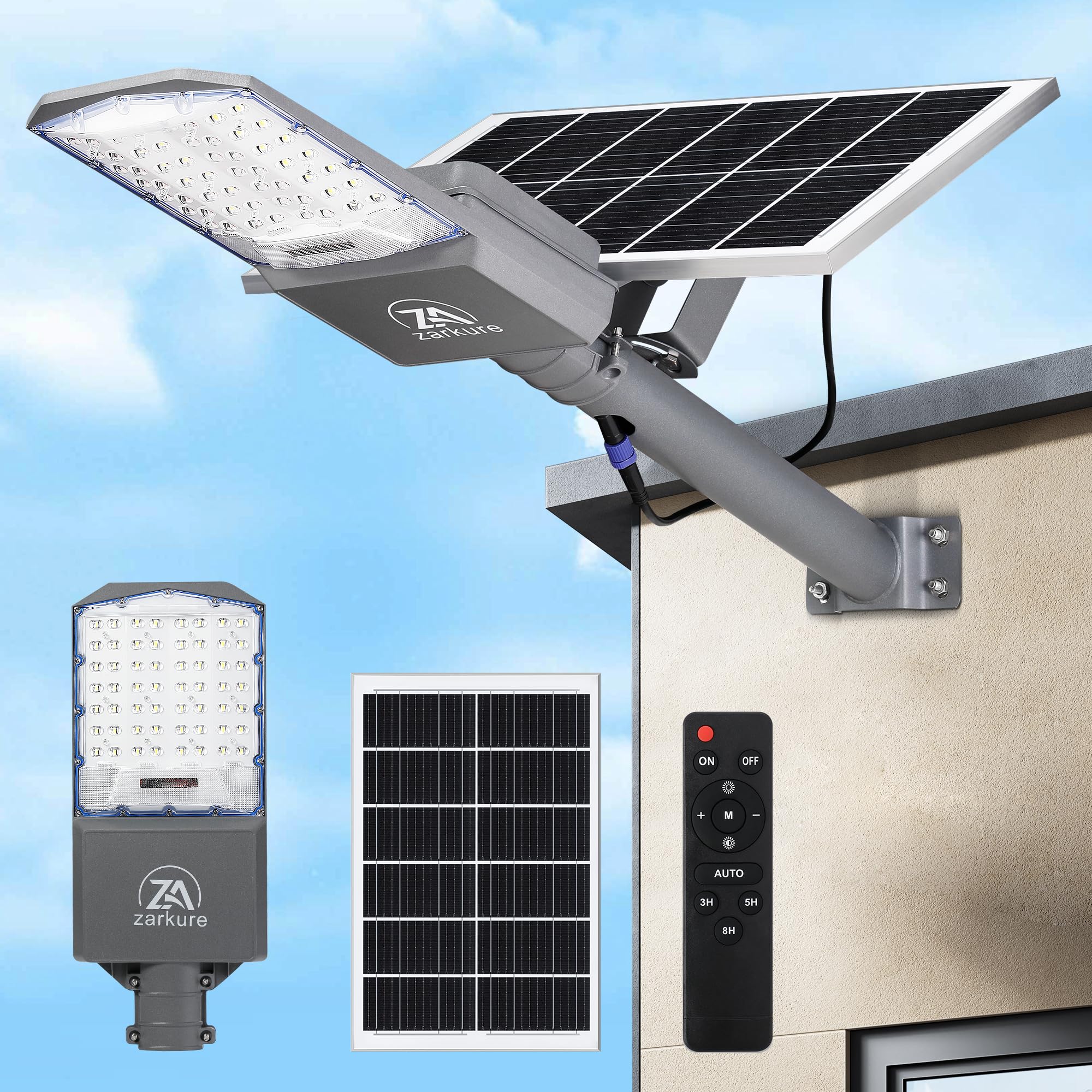5000W Solar Street Lights Outdoor, 40000mAh IP67 Waterproof Solar ...