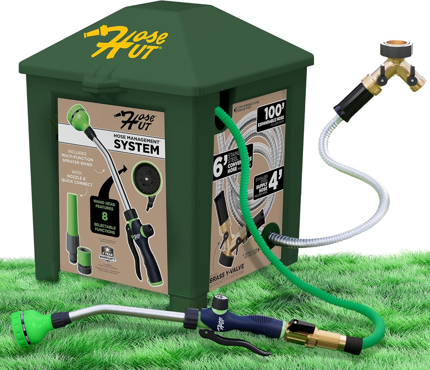 Amazon.com : Hose Hut Garden Hose Holder System - Garden Hose Reel ...