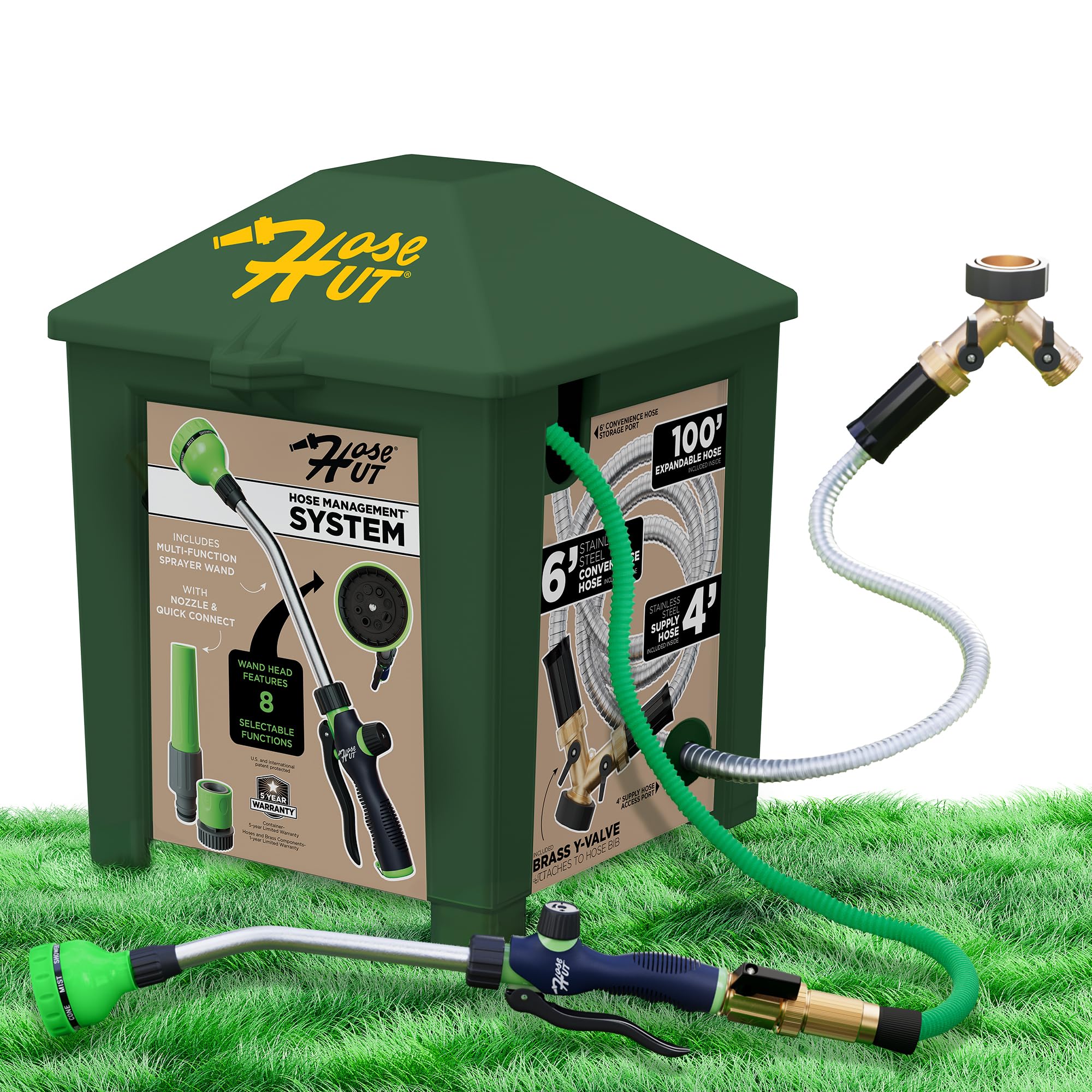 Amazon.com: Hose Hut Garden Hose Holder System - Garden Hose Reel ...