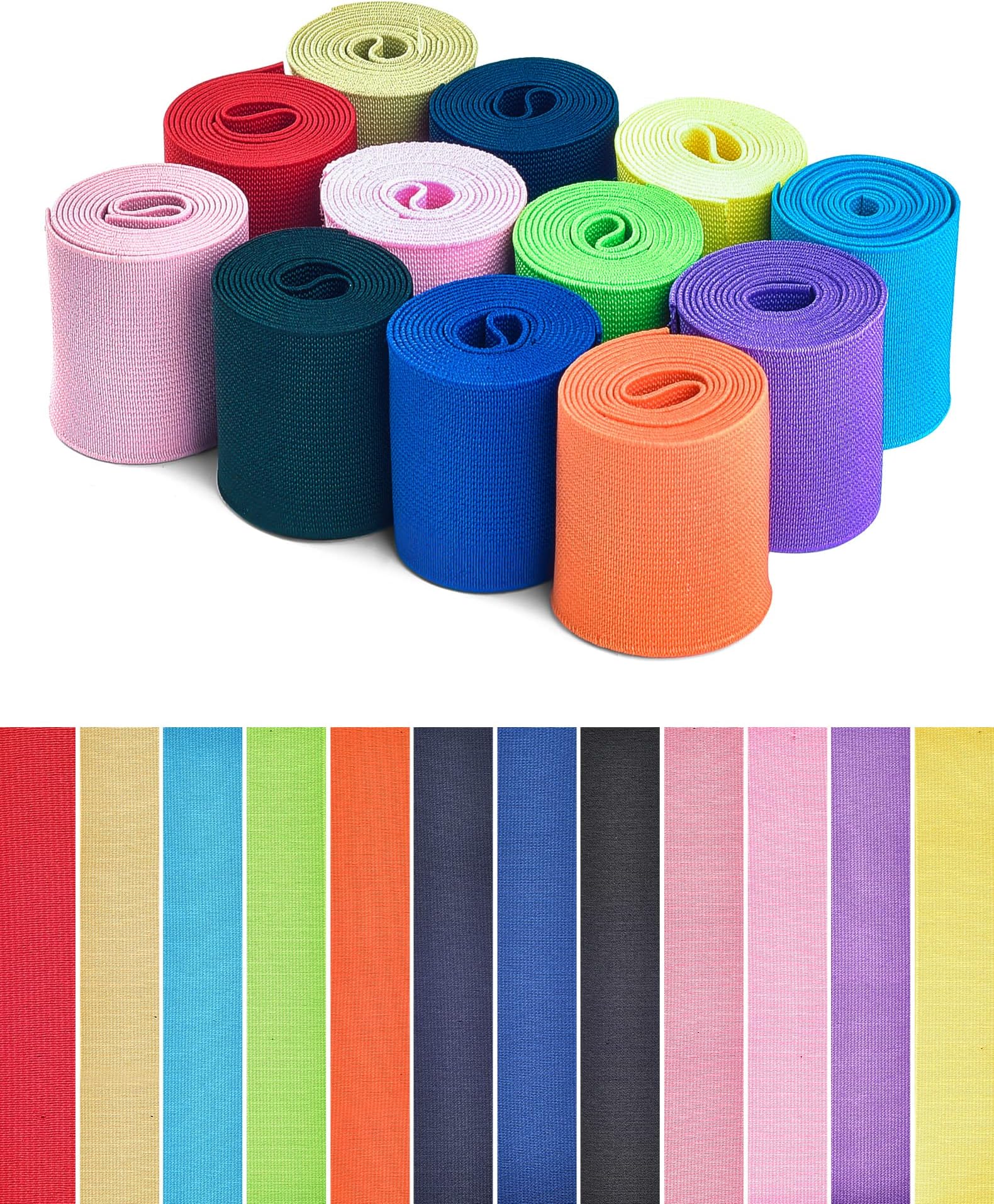 ZITFRI 12M 50MM Bandes Élastiques en Caoutchouc - 12 Couleurs Bandes ...