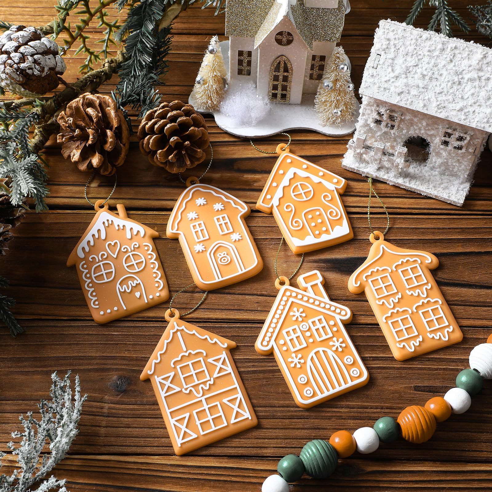 Snapklik.com : 24 Pcs Gingerbread House Ornaments Christmas Tree ...