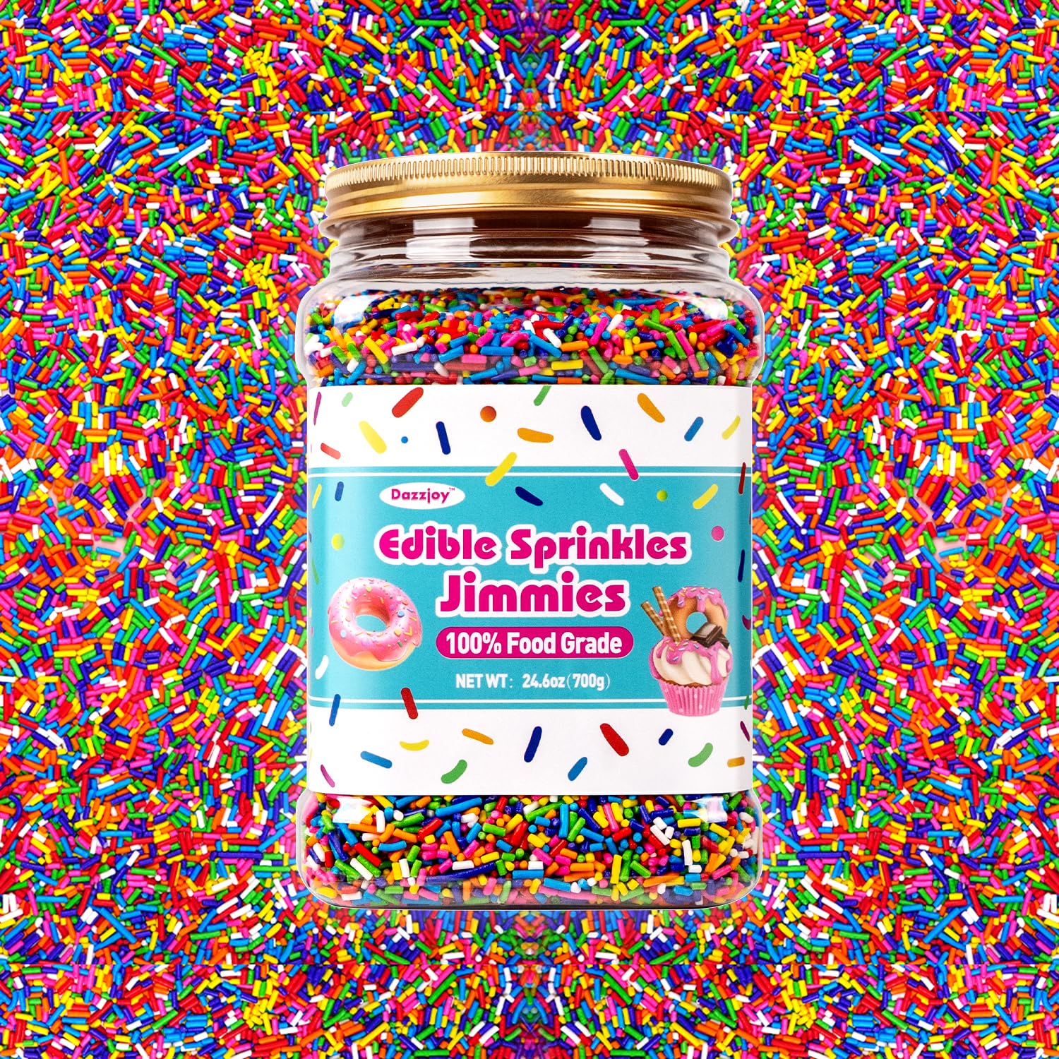 Amazon.com: Rainbow Jimmies Sugar Sprinkles, Cupcake Decorations, Cake ...