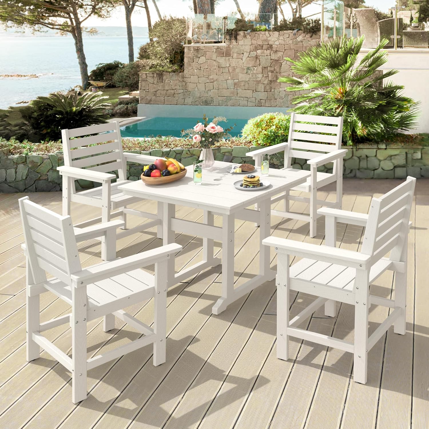 Amazon.com: Homenjoy Outdoor Table and Chairs Set 5 Pieces, HDPS ...