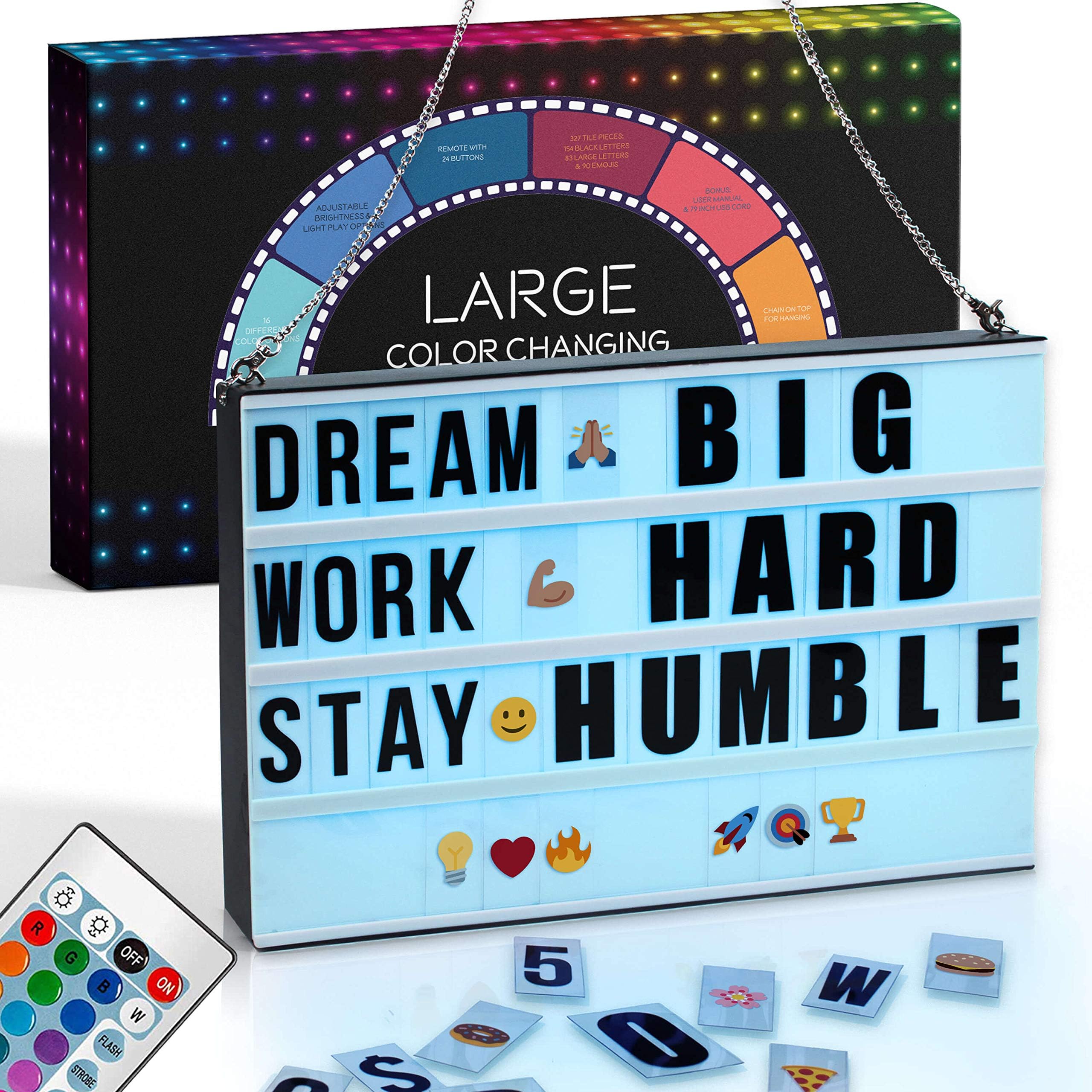 Amazon.com: LARGE Color Changing Cinema Light Box with Letters - 327 ...