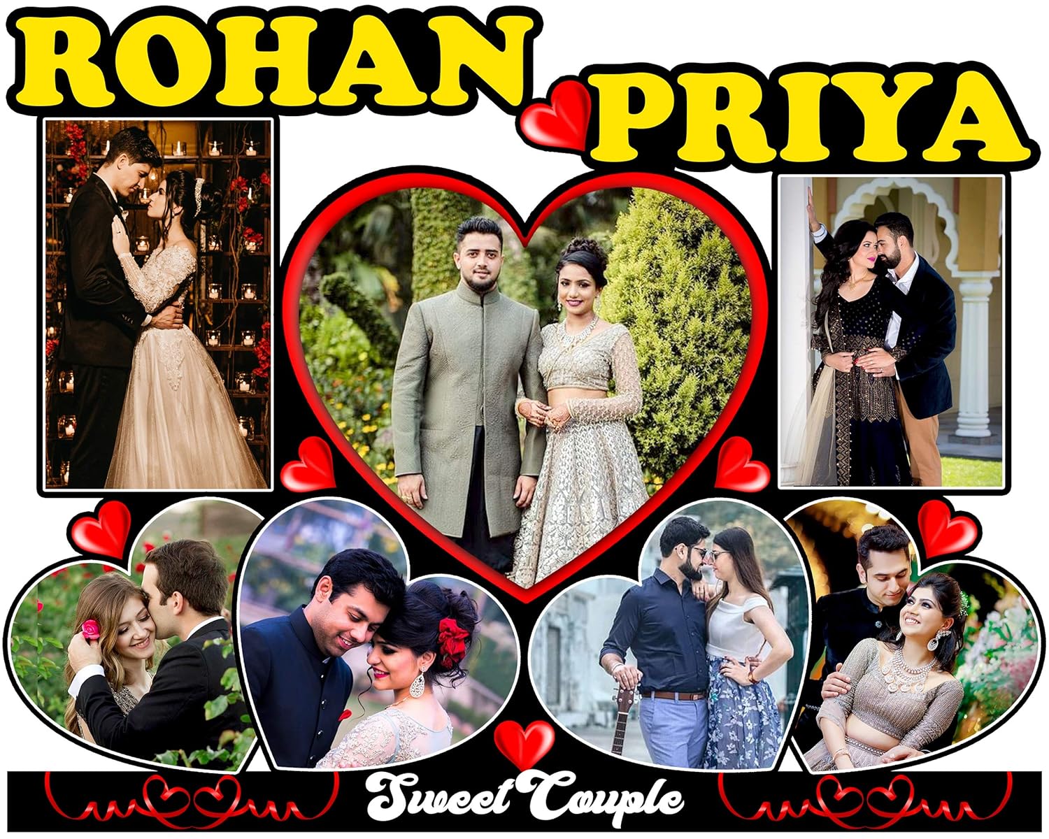 Shri Kanth Art® Personalized & Customized Collage Photo Frame with Your ...