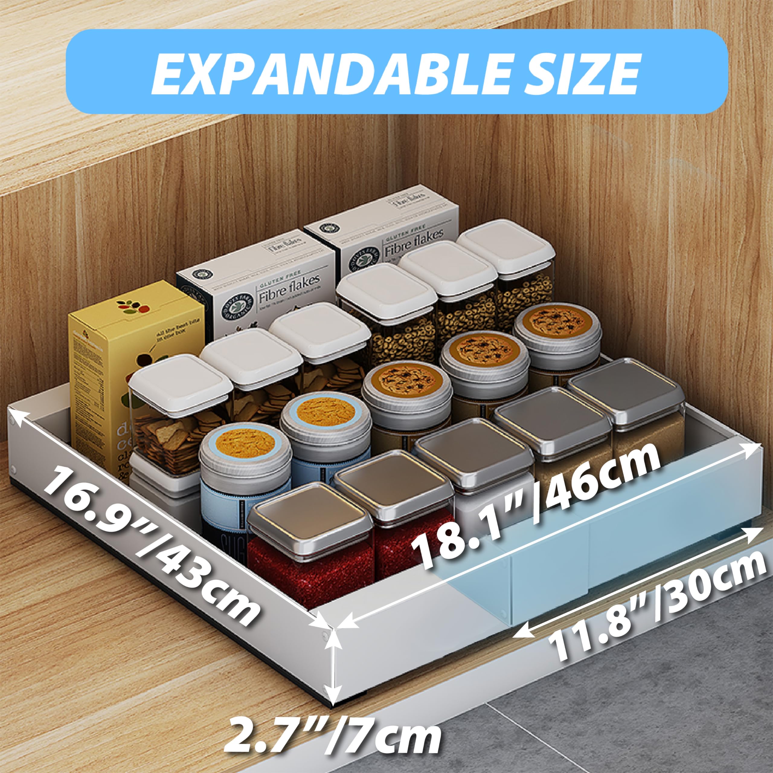 Snapklik.com : Expandable Pull Out Cabinet Organizer