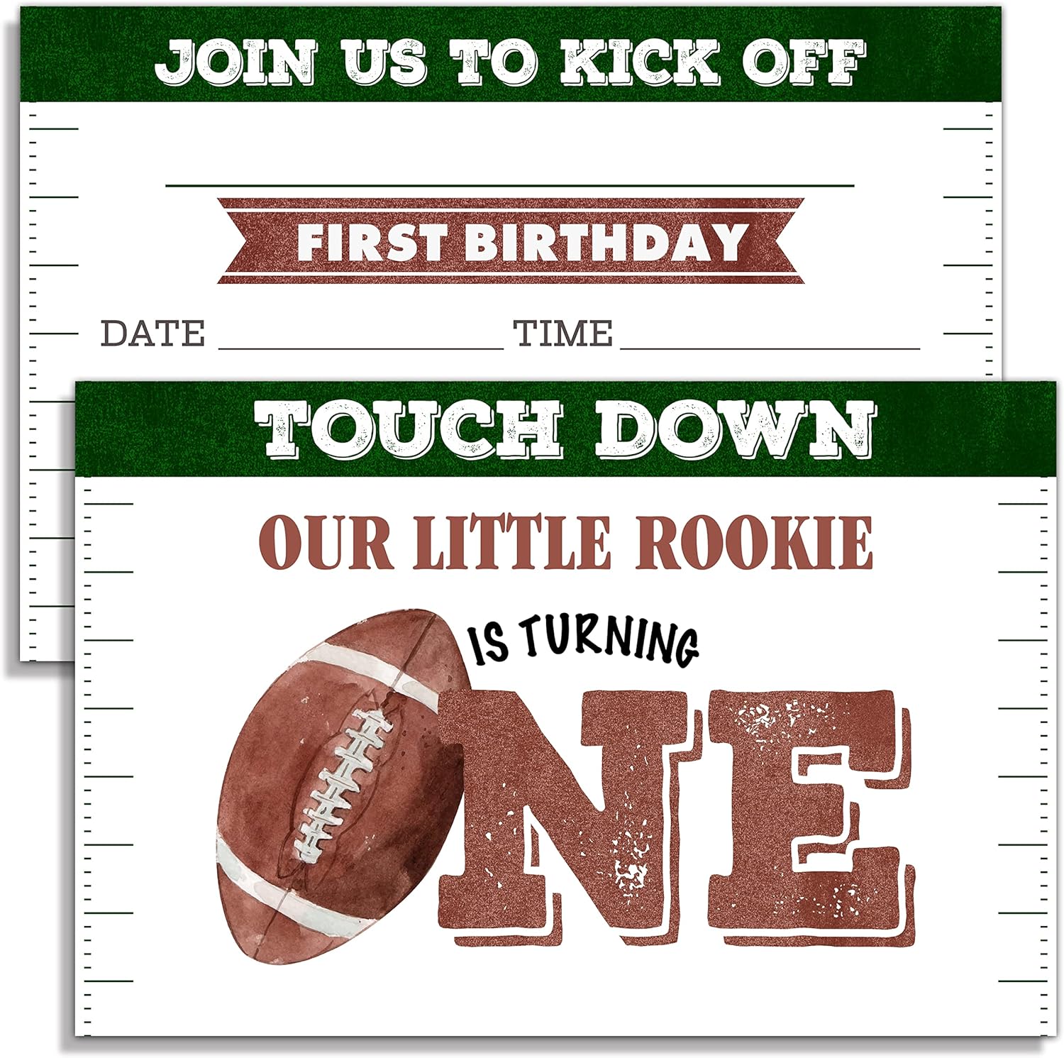 Amazon.com : YSTEP Football 1st Birthday Party Invitations, 20 Invite ...