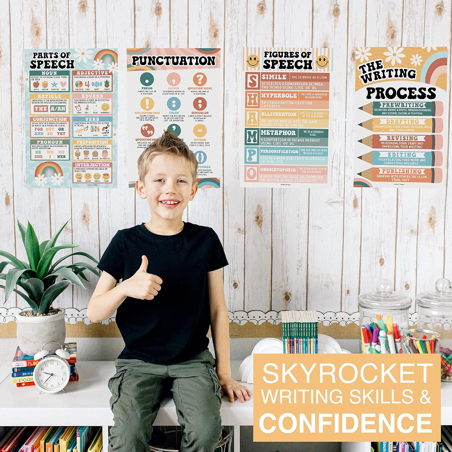 Hadley Designs 4 Retro Grammar Posters for Language Australia | Ubuy